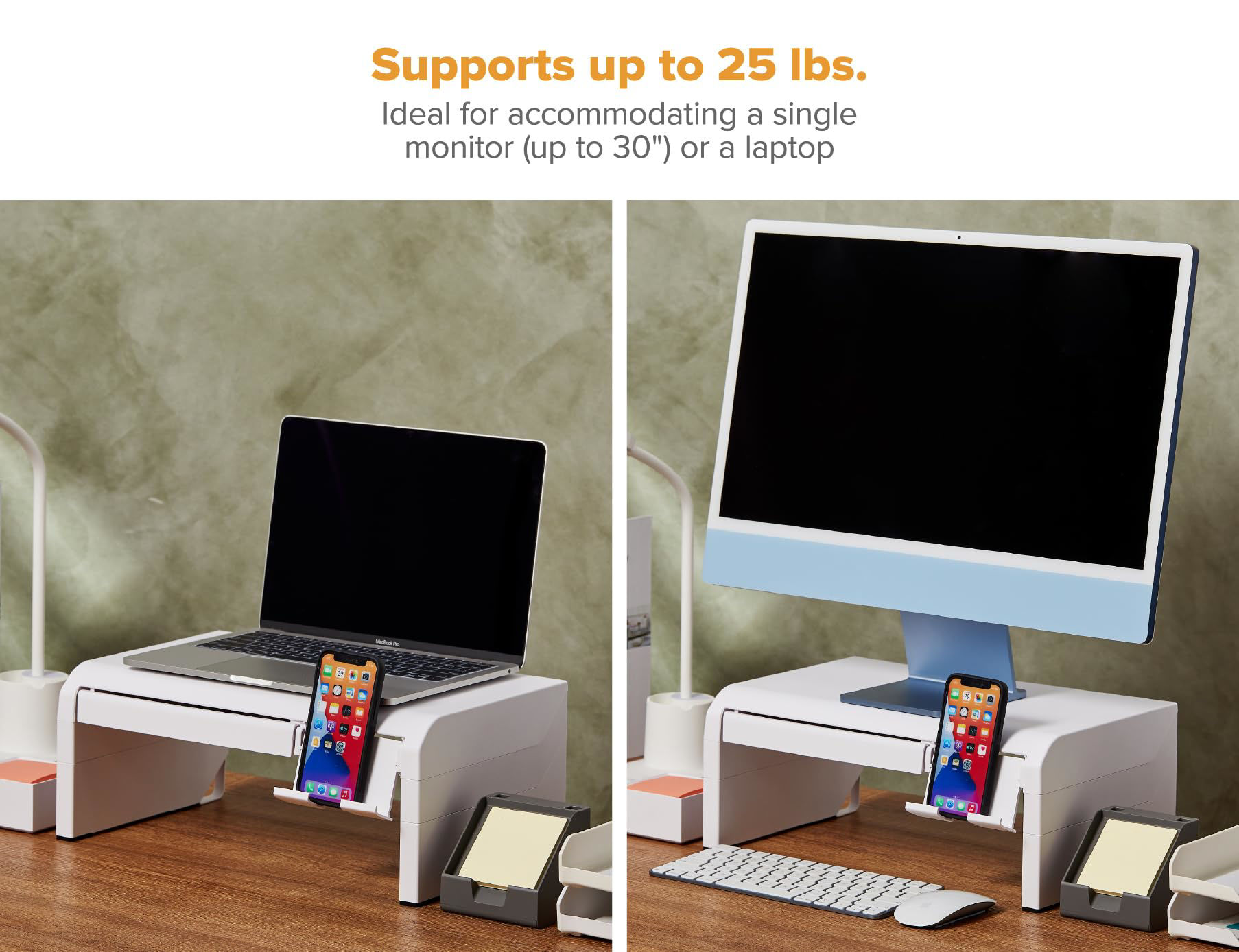 GetUSCart- Bostitch Konnect Adjustable Monitor Riser with Drawer & Cell ...