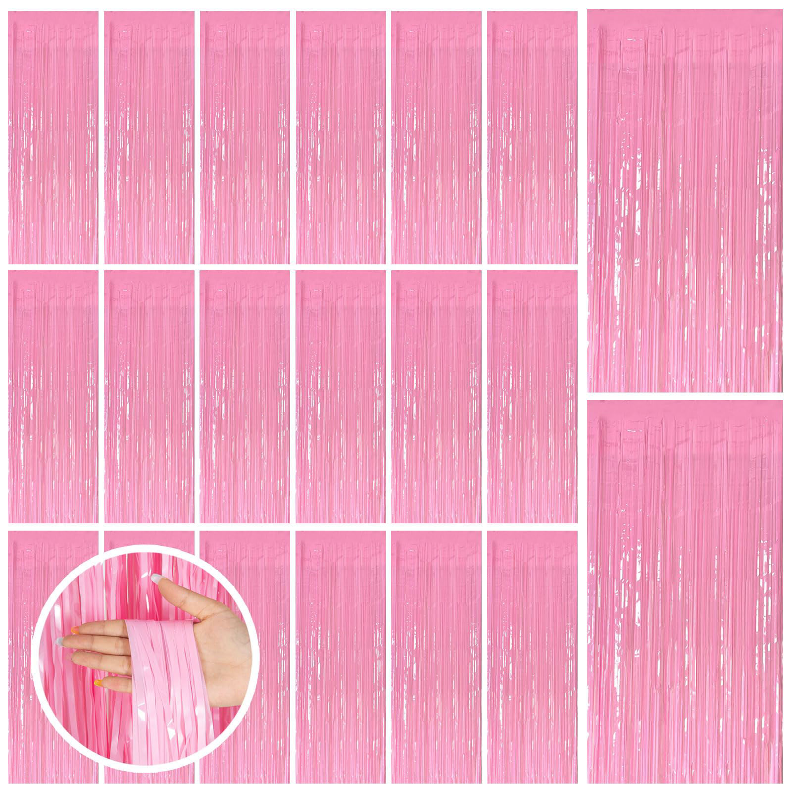 GetUSCart- 20 Pack Party Backdrop Decorations Pink Tinsel Curtain Party ...