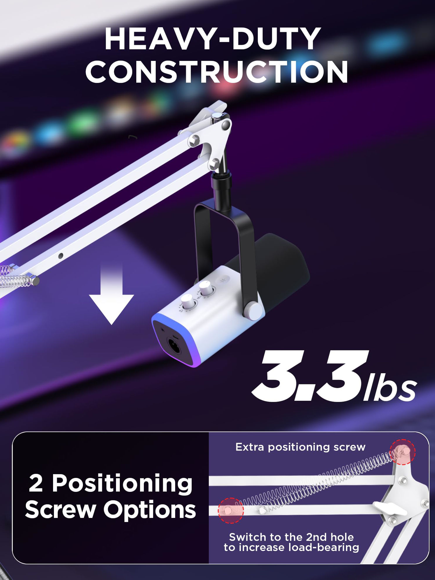 GetUSCart- InnoGear Boom Arm Microphone Mic Stand for Blue Yeti HyperX ...