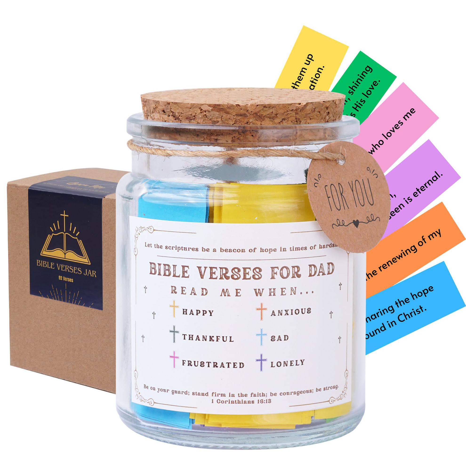 GetUSCart- Bible Jar for Dad, Read Me When Bible Verses Jar,Christian ...