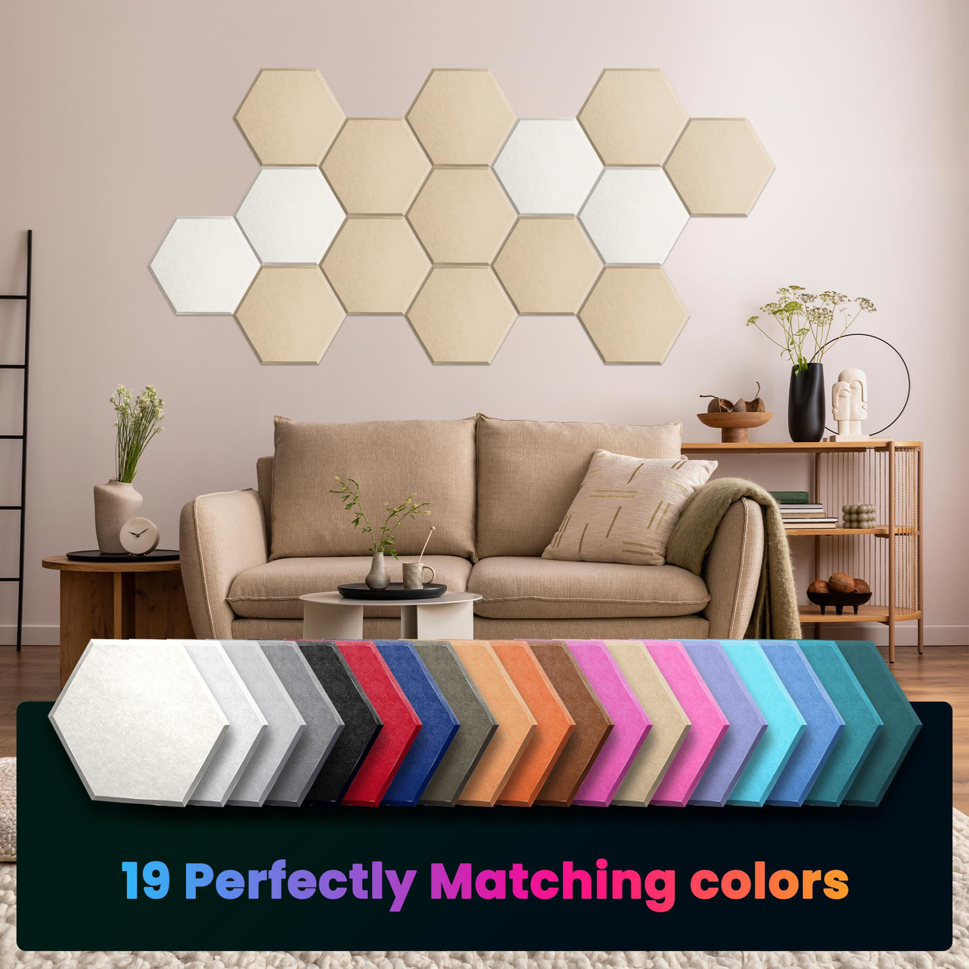 GetUSCart- Sonic Acoustics Self-Adhesive 12 Pack Hexagon Acoustic ...