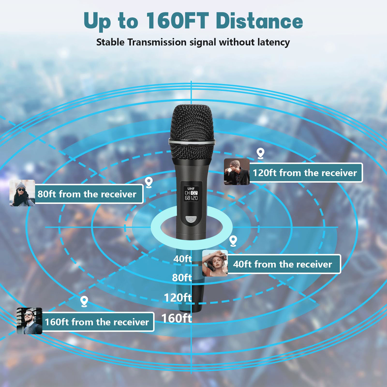 GetUSCart- DFTRT Wireless Microphones, UHF Metal Rechargeable Cordless ...