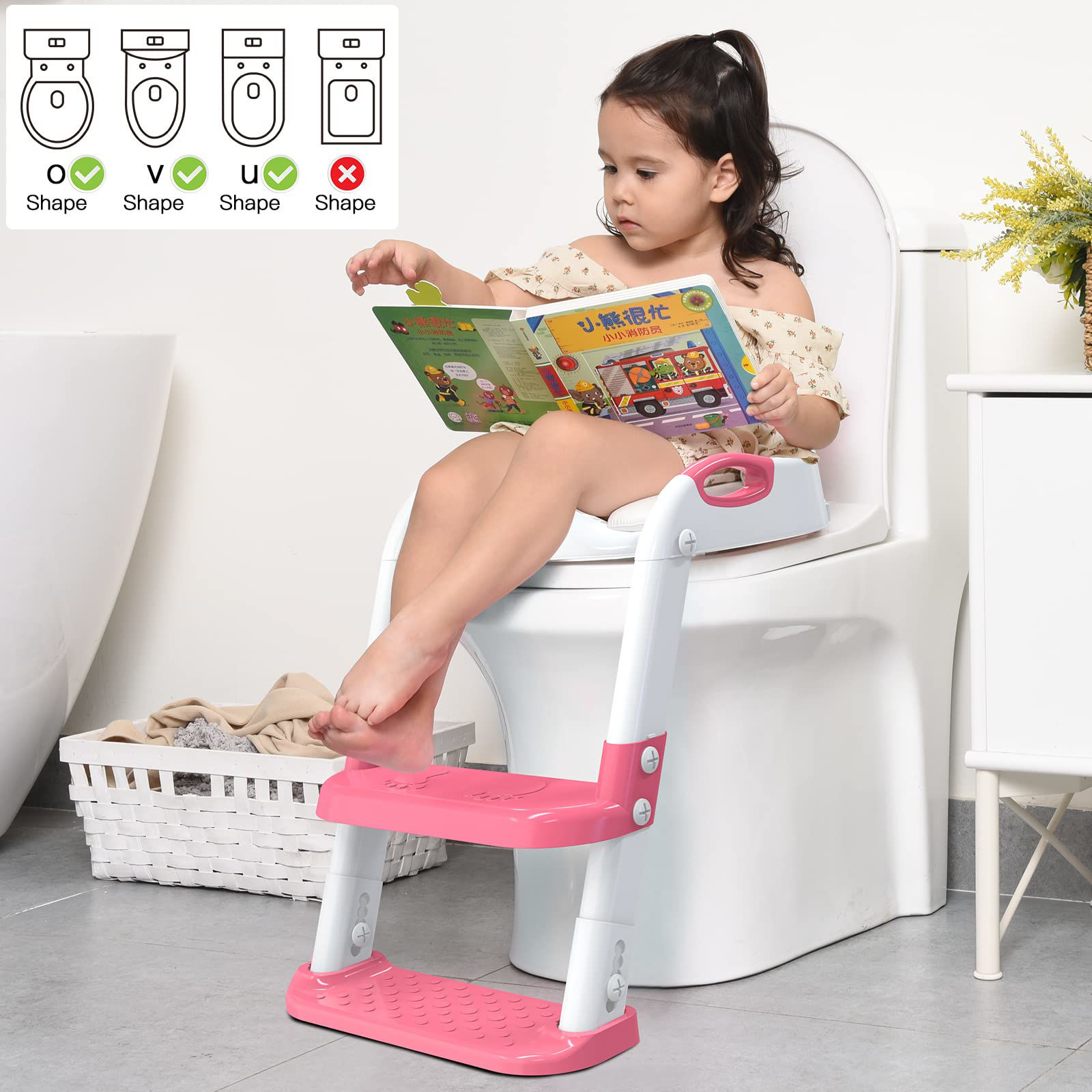 GetUSCart- Toilet Potty Training Seat with Step Stool Ladder, SKYROKU ...