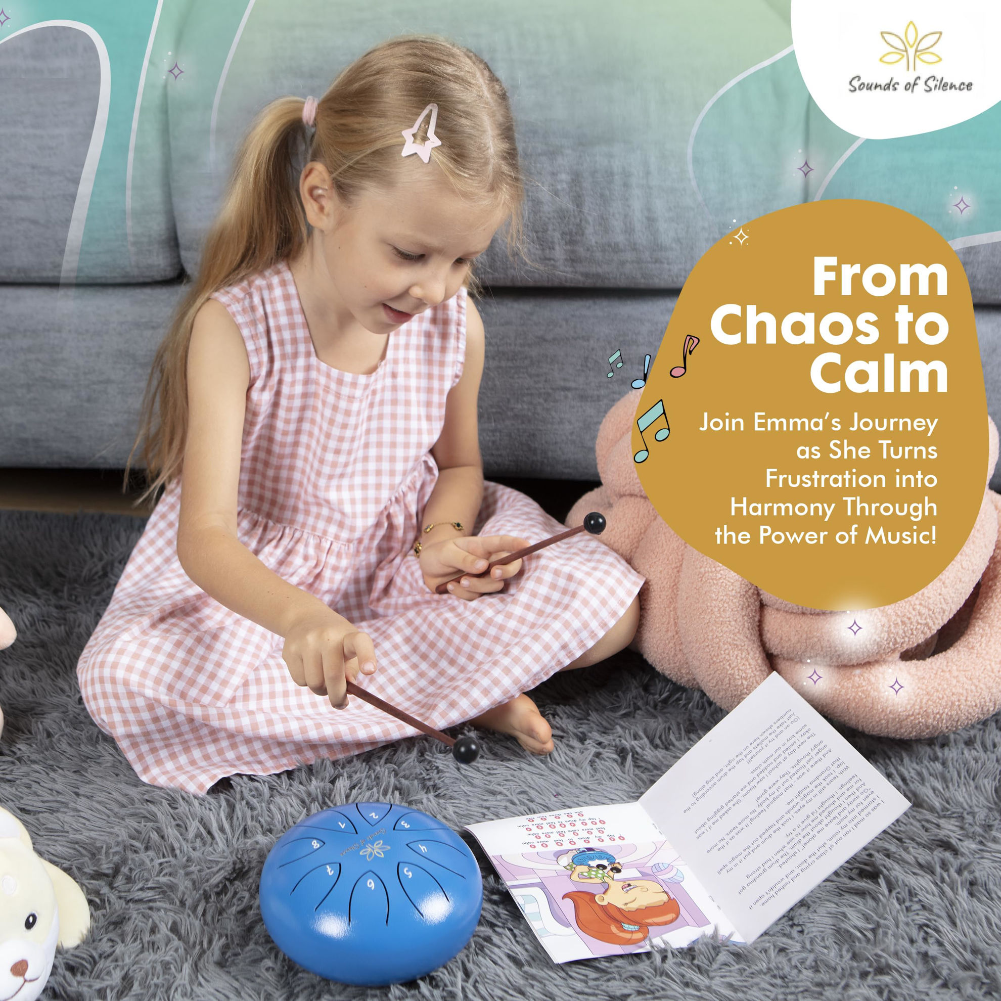 GetUSCart- Steel Tongue Drum for Kids - Emma's Magic Calm Drum Sing-A ...