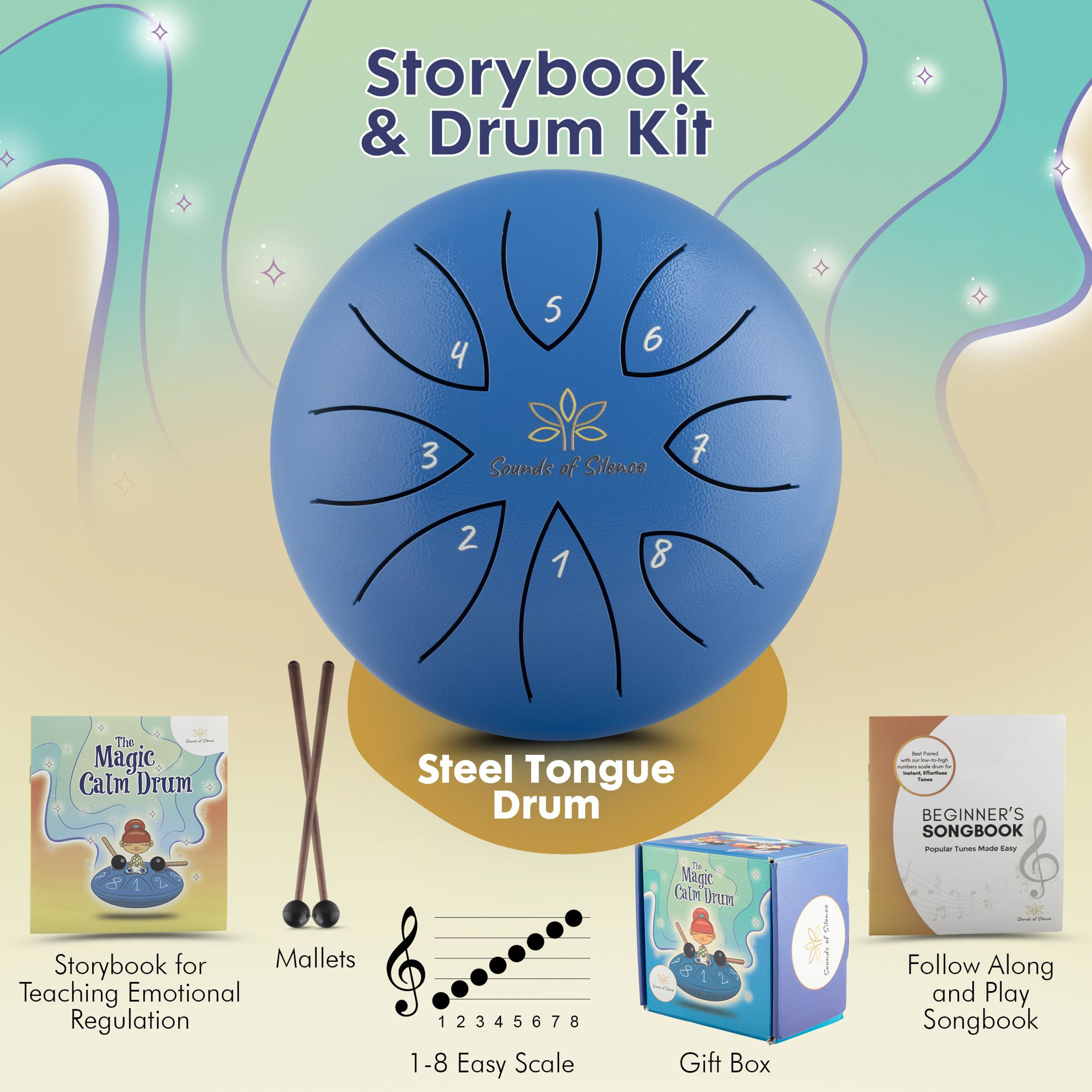 GetUSCart- Steel Tongue Drum for Kids - Emma's Magic Calm Drum Sing-A ...