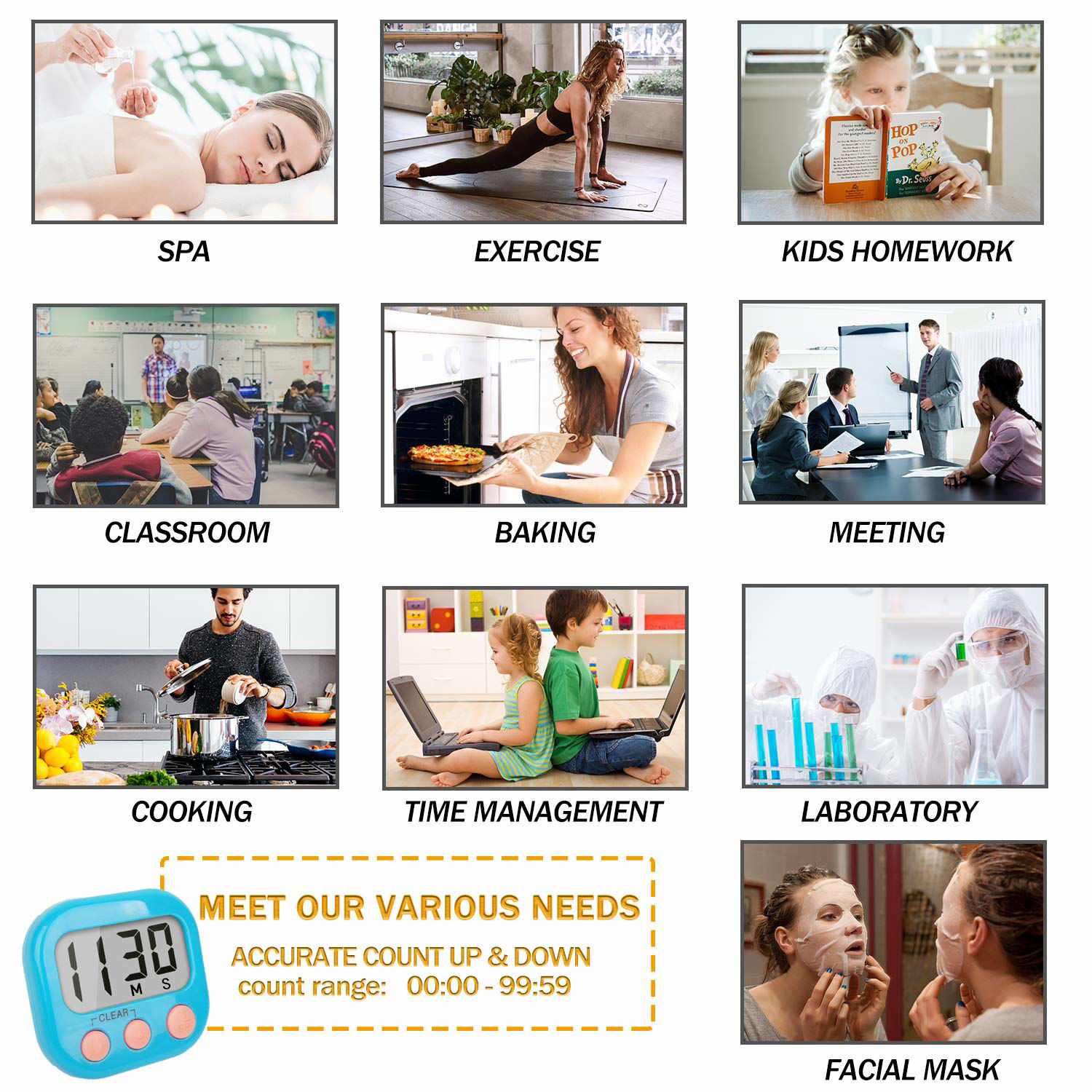 GetUSCart- Classroom Timers for Teachers Kids Large Magnetic Digital ...