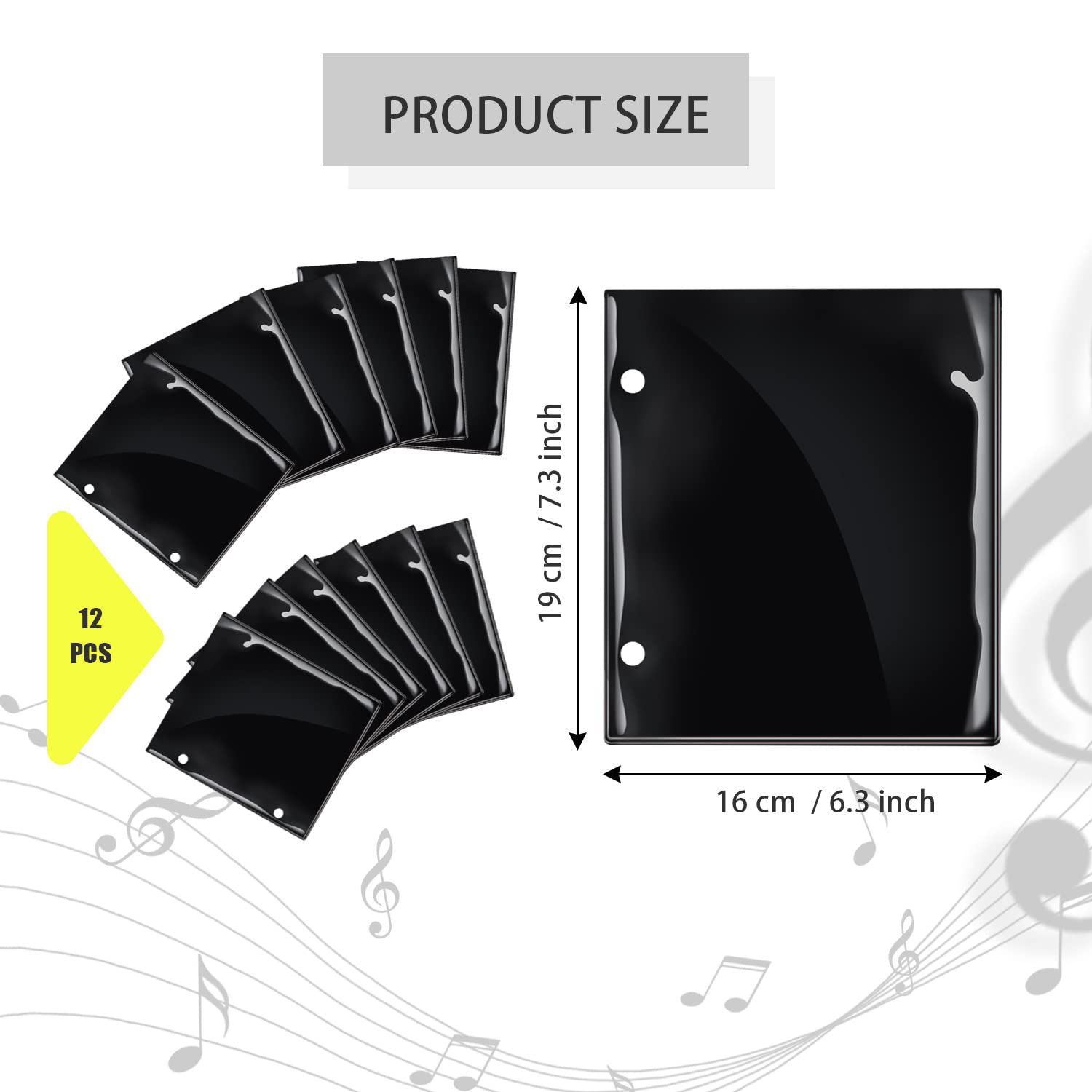 GetUSCart- 12 Pieces Black Flip Folio Marching Band Music Files Holder ...