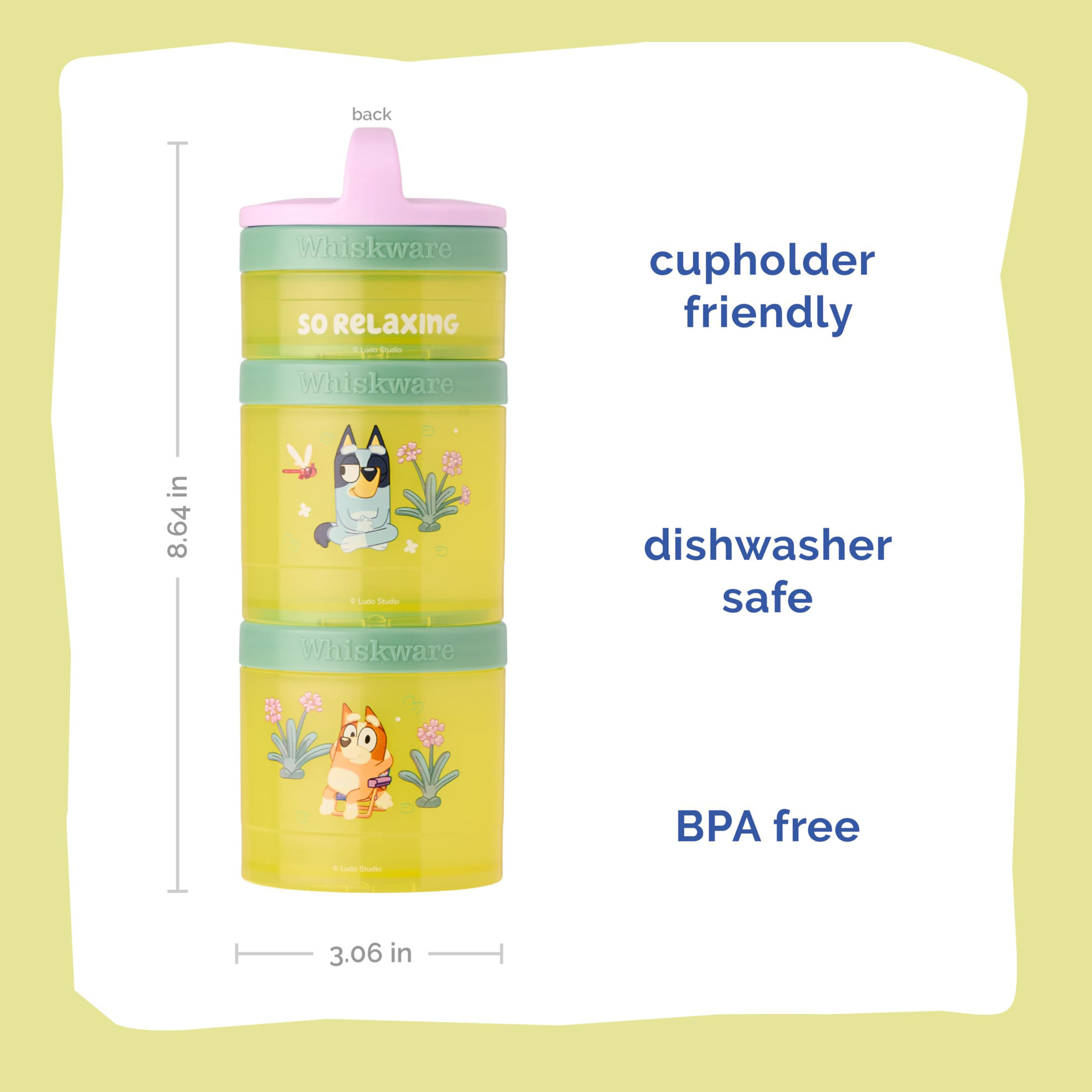 GetUSCart- Whiskware Bluey Stackable Snack Containers for Kids and ...