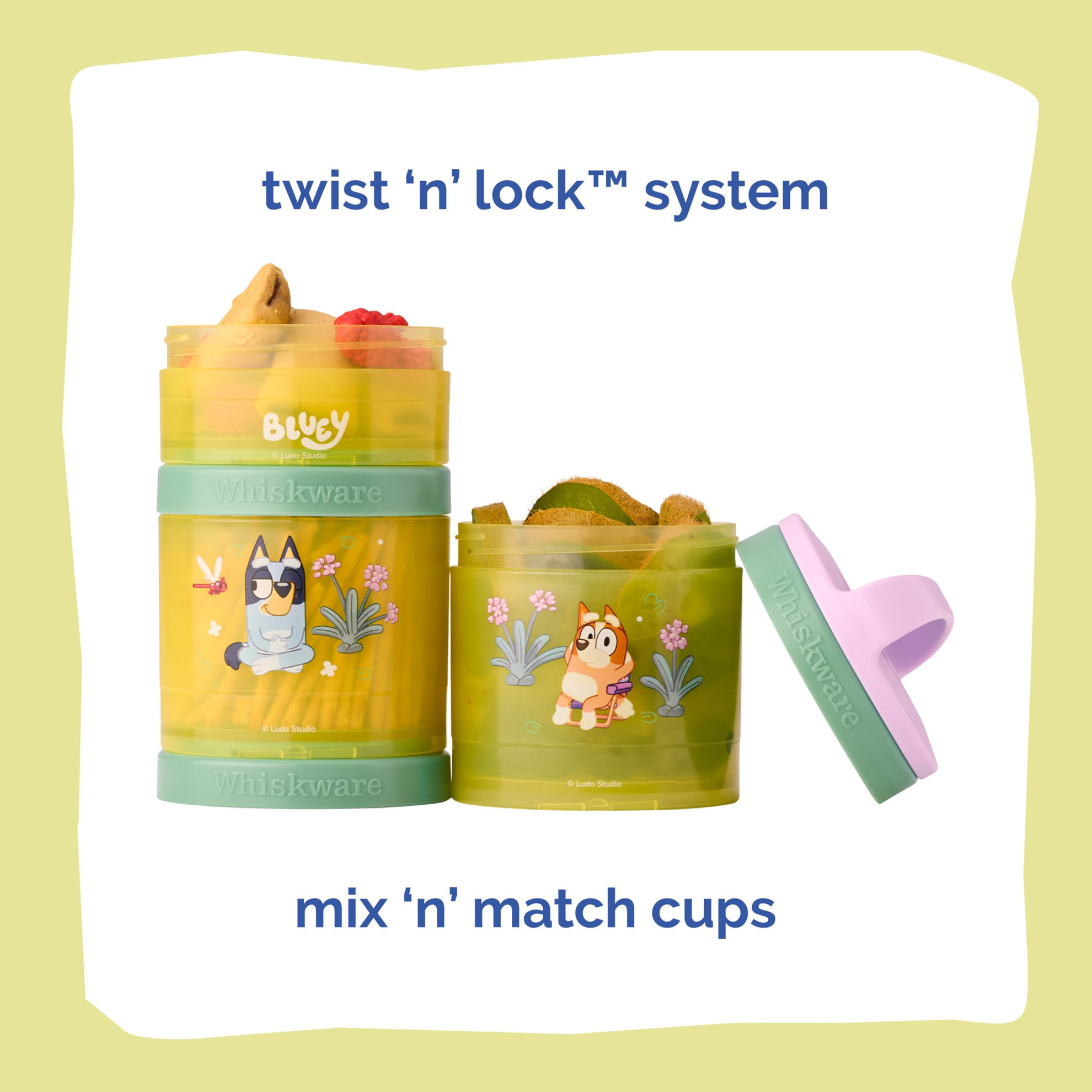 GetUSCart- Whiskware Bluey Stackable Snack Containers for Kids and ...