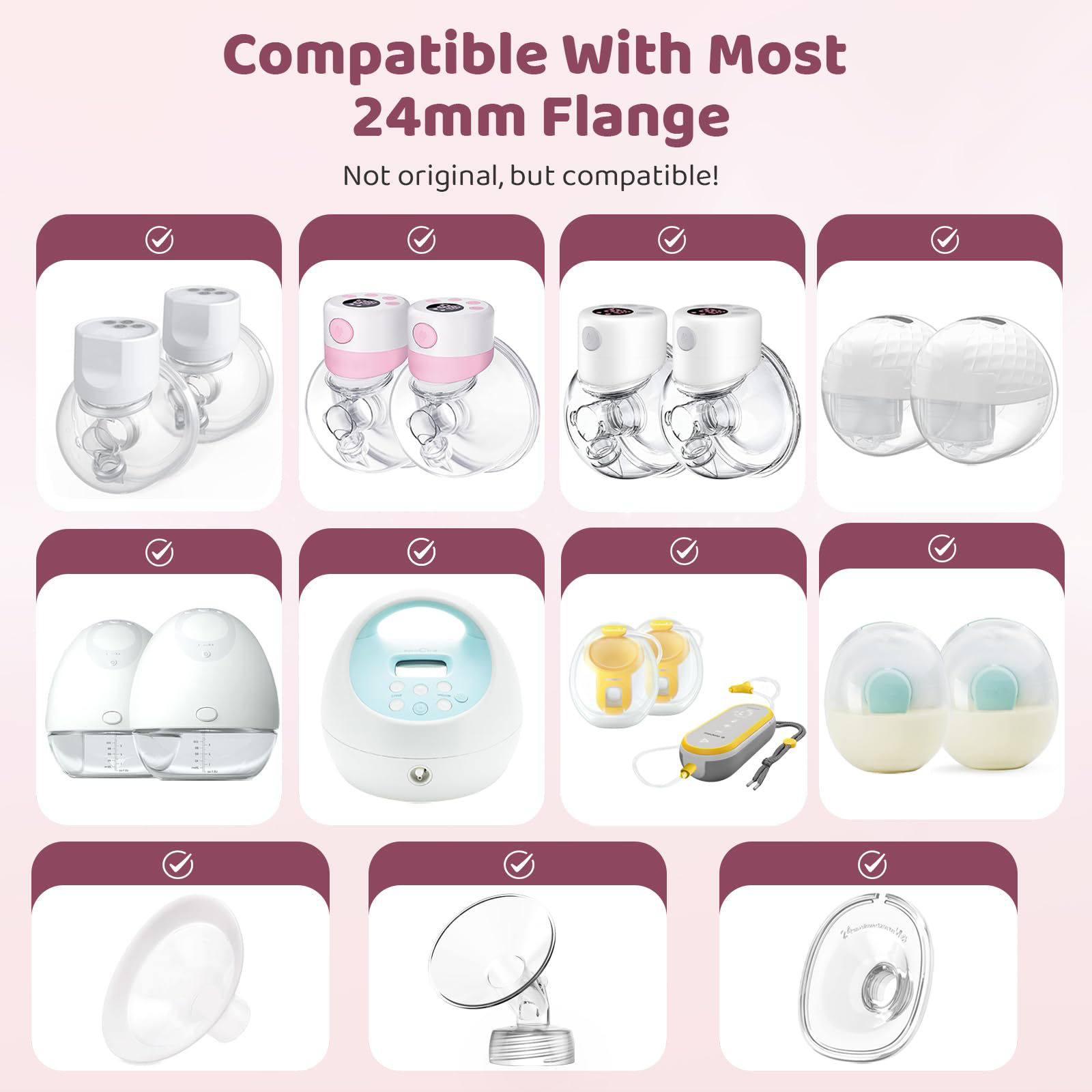 GetUSCart- Nursi Luna Flange Inserts 10PCS 13/15/17/19/21mm for 24mm ...