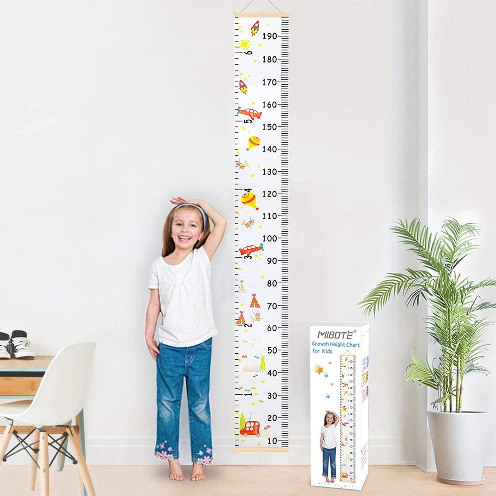 GetUSCart- MIBOTE Baby Growth Height Chart Handing Ruler Wall Decor for ...