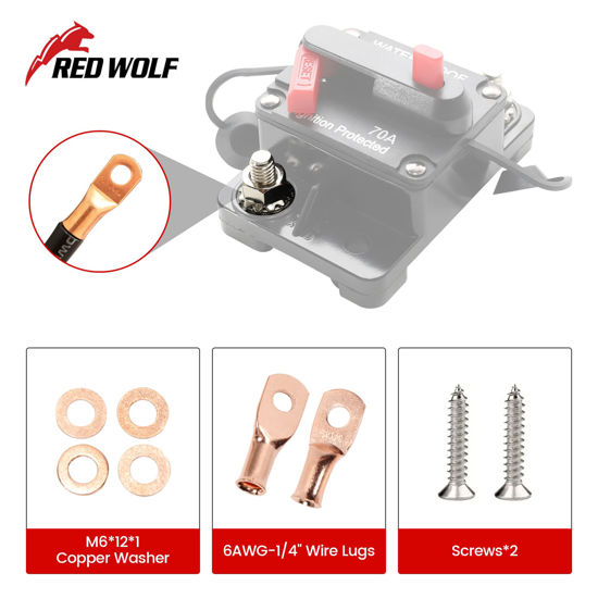 GetUSCart- RED WOLF 70A Car Circuit Breaker w/Manual Reset Switch ...