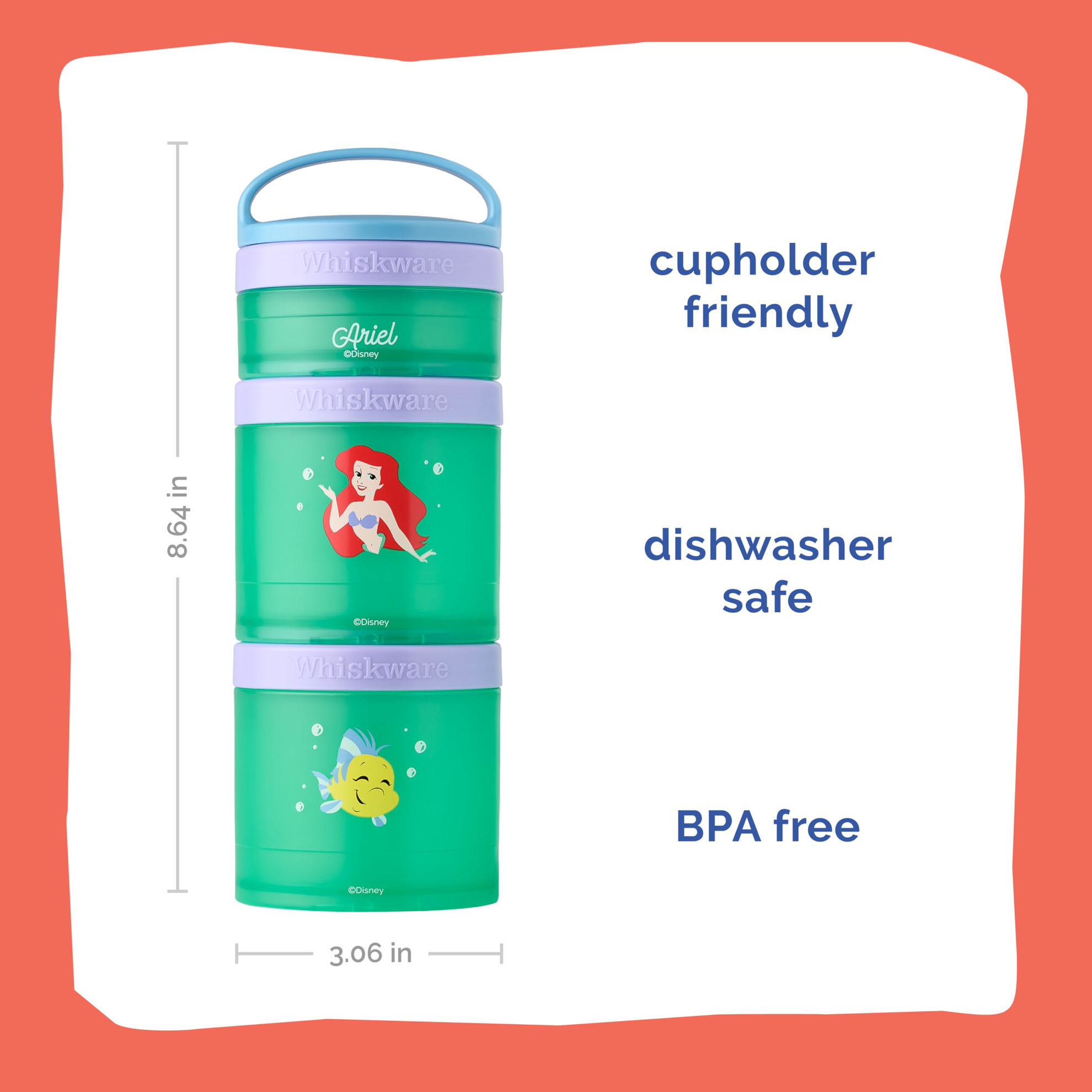 GetUSCart- Whiskware Disney Princess Stackable Snack Containers for ...