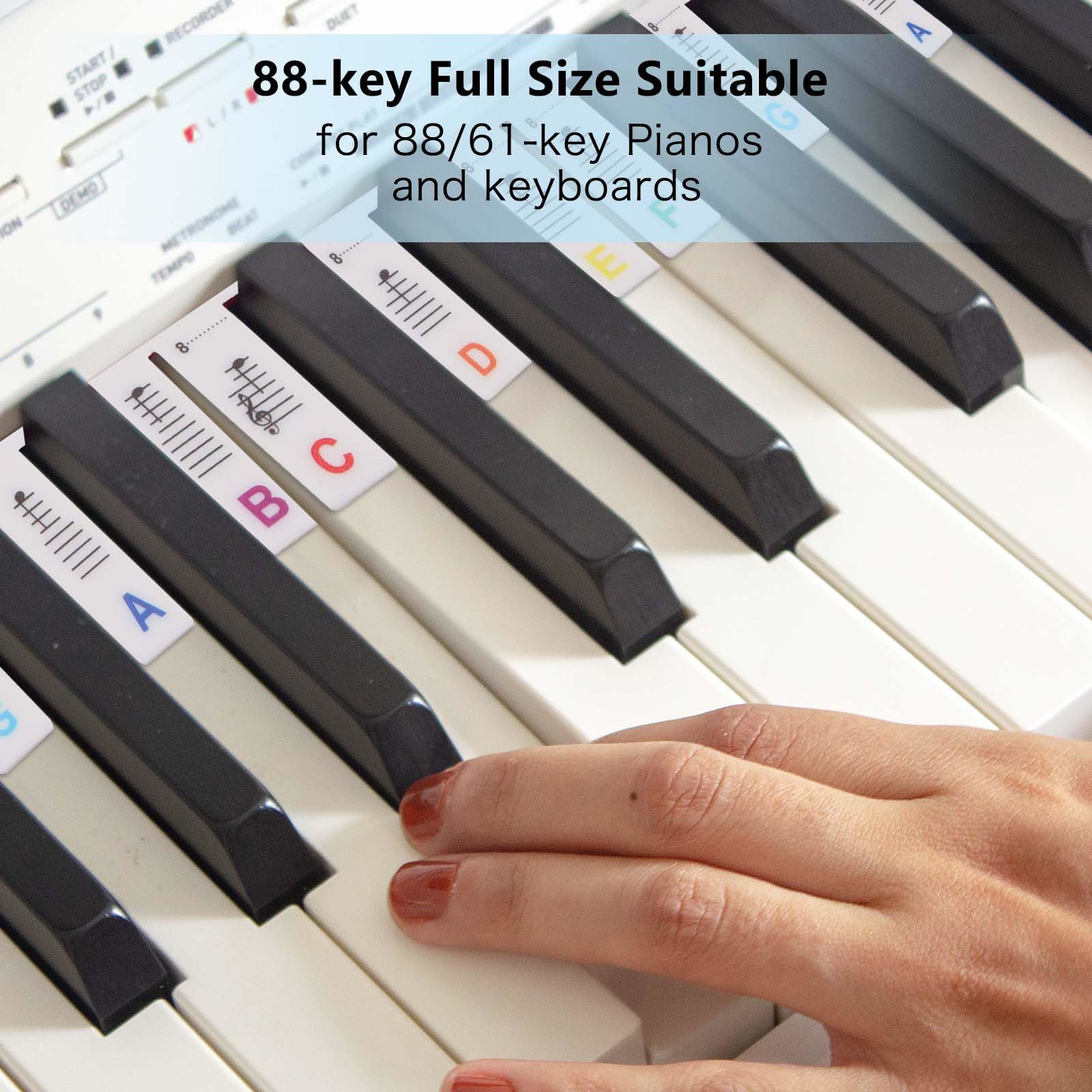 GetUSCart- Removable Piano Keyboard Note Labels, Silicone Piano ...