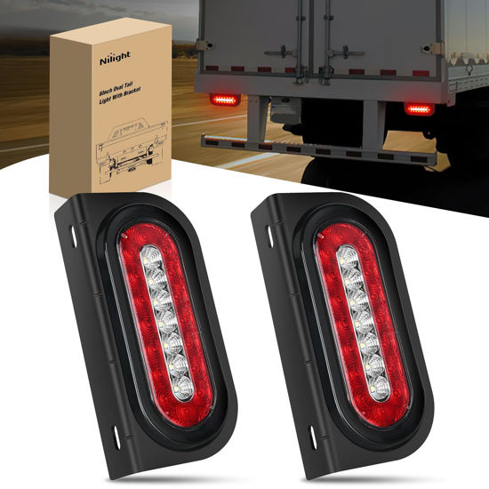GetUSCart- Nilight 6Inch Oval Trailer Tail Light 2PCS Red Brake Stop ...