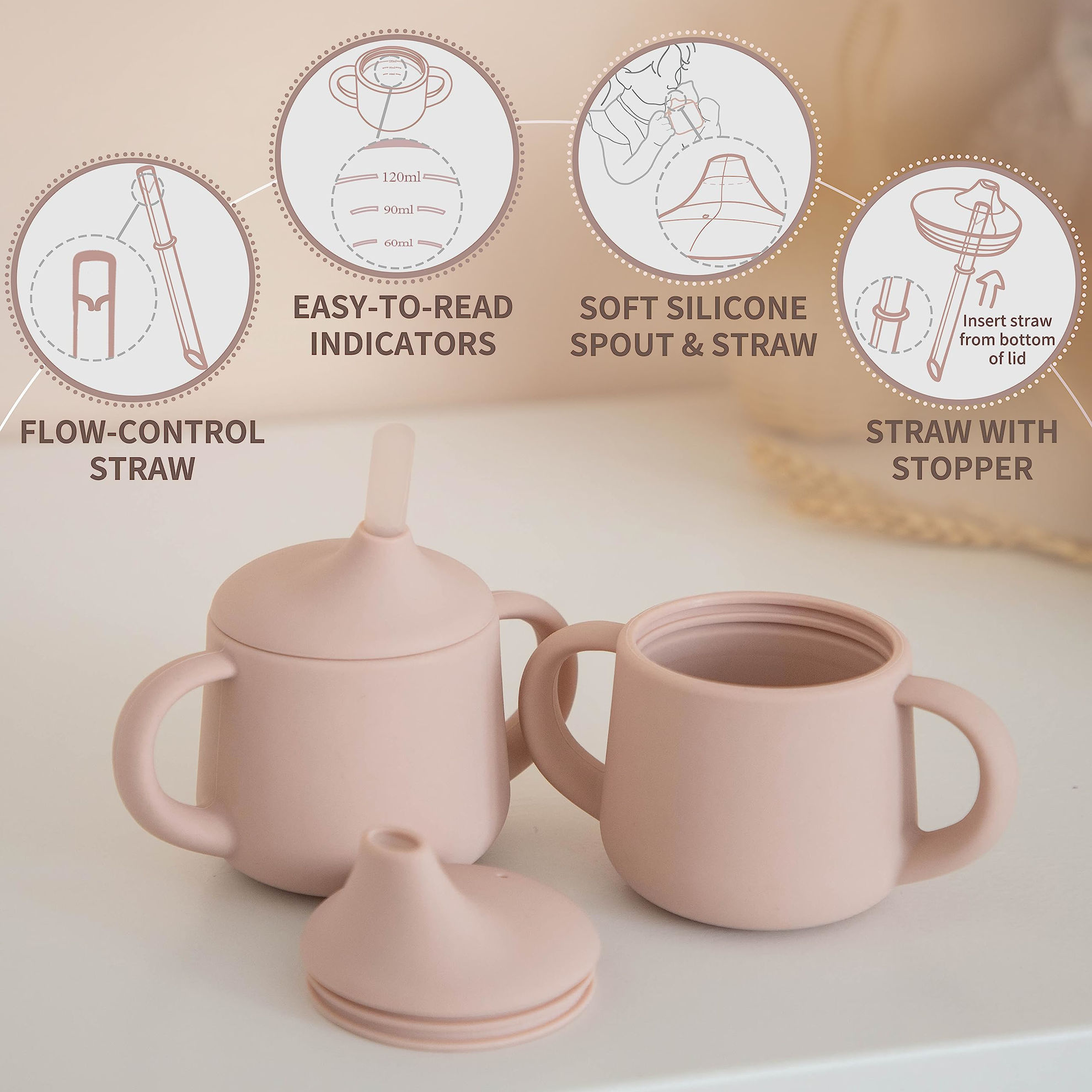 GetUSCart- Moonkie Silicone Baby Sippy Cups | 3 Stages Training Cup ...