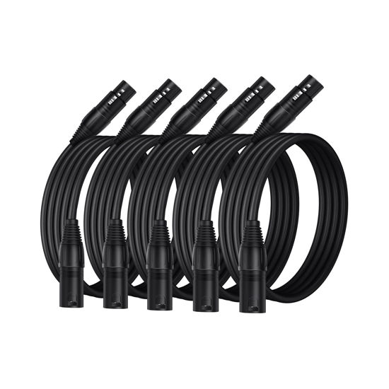GetUSCart- CableCreation XLR Cable, [5-Pack] 3 FT XLR Male to XLR Female Balanced 3 PIN ...