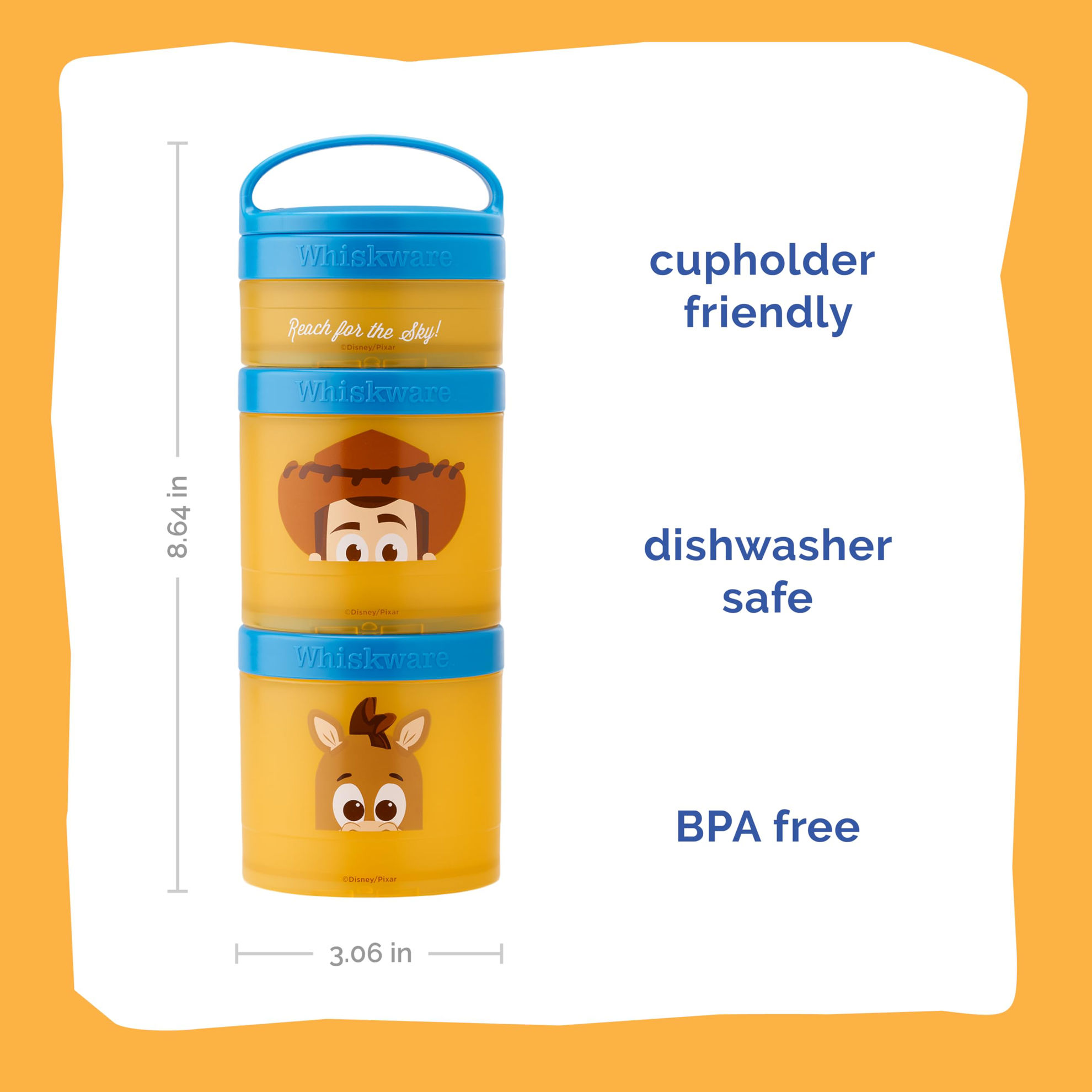 GetUSCart- Whiskware Disney Pixar Stackable Snack Containers for Kids ...