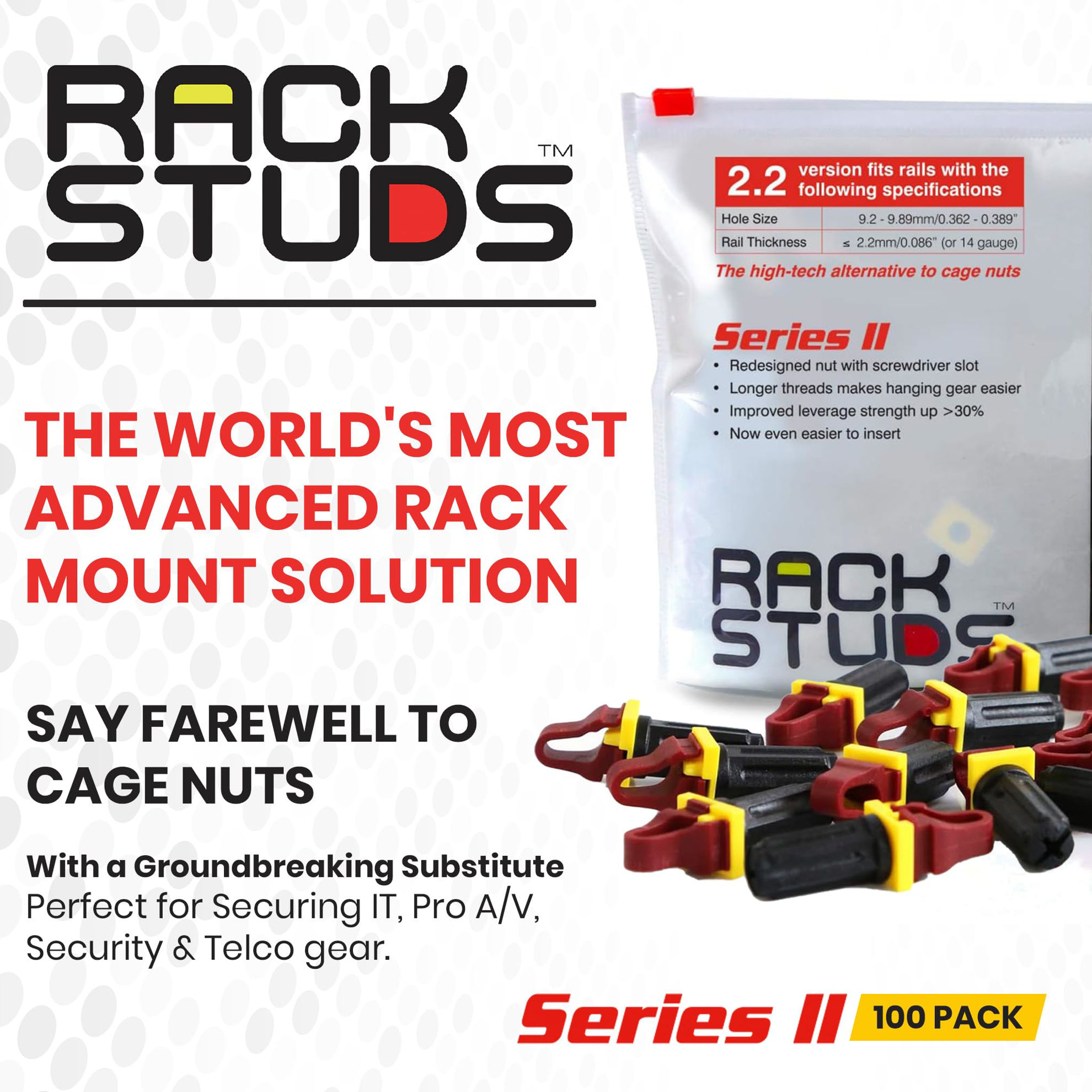 GetUSCart- Rackstuds R100 II - Server Rack Screws for Server Rack Rails ...