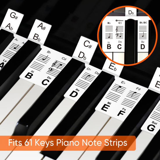 GetUSCart- Piano Keyboard Stickers 61 Key, Piano Key Stickers, Electric ...