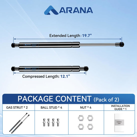 GetUSCart- ARANA 20 inch 200 LB Gas Prop Struts, 20" 889 N Gas Spring ...