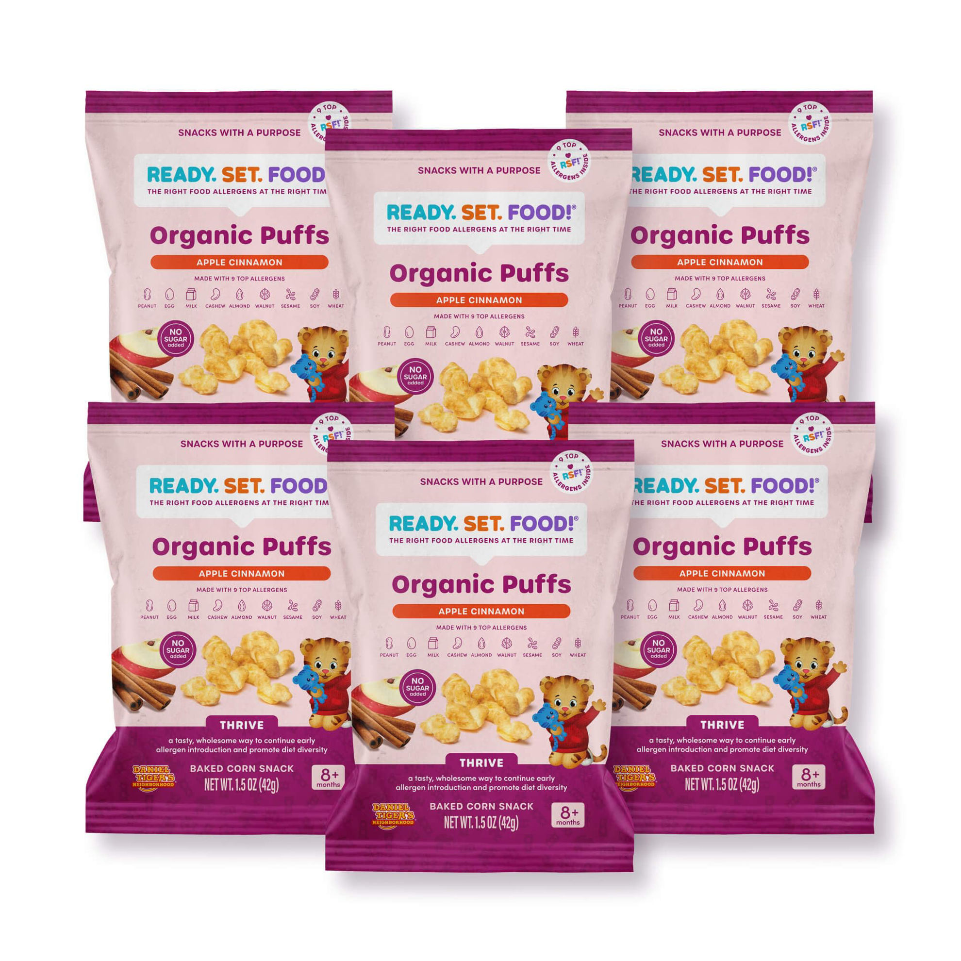 GetUSCart- Organic Puffs - Early Allergen Introduction Snack Puffs w/ 9 ...