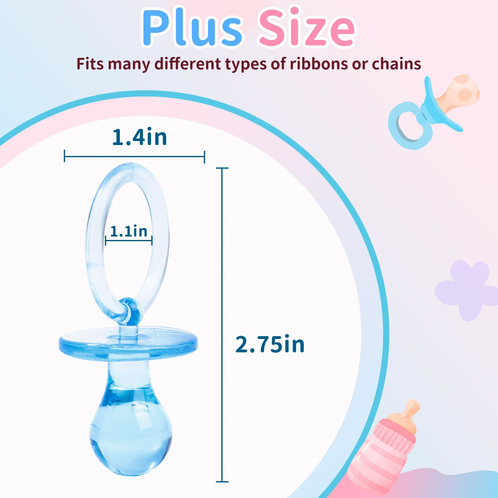 GetUSCart- Pacifiers for Baby Shower Game, 36 Plastic Pacifiers for ...