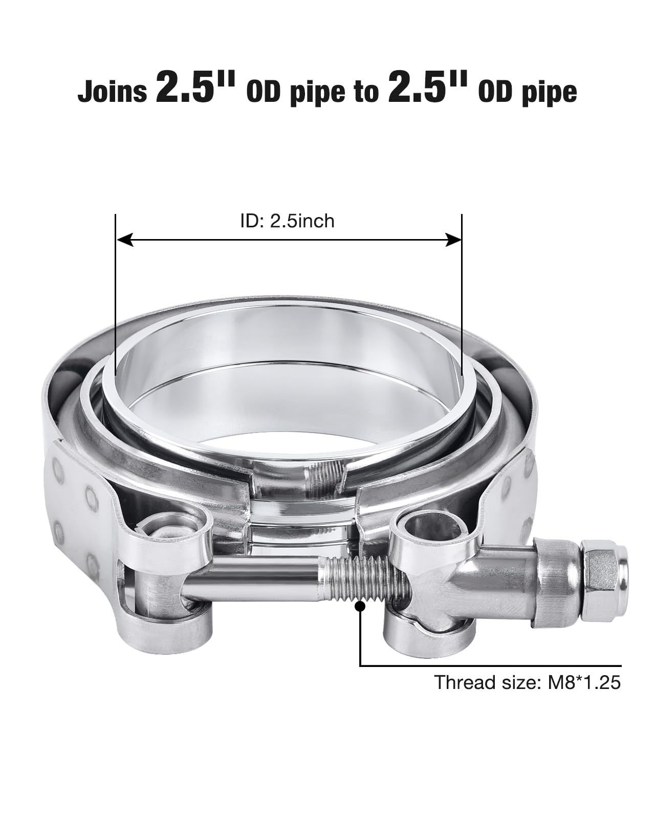 GetUSCart- EVIL ENERGY 2.5 Inch V Band Clamp with Flange Male Female ...
