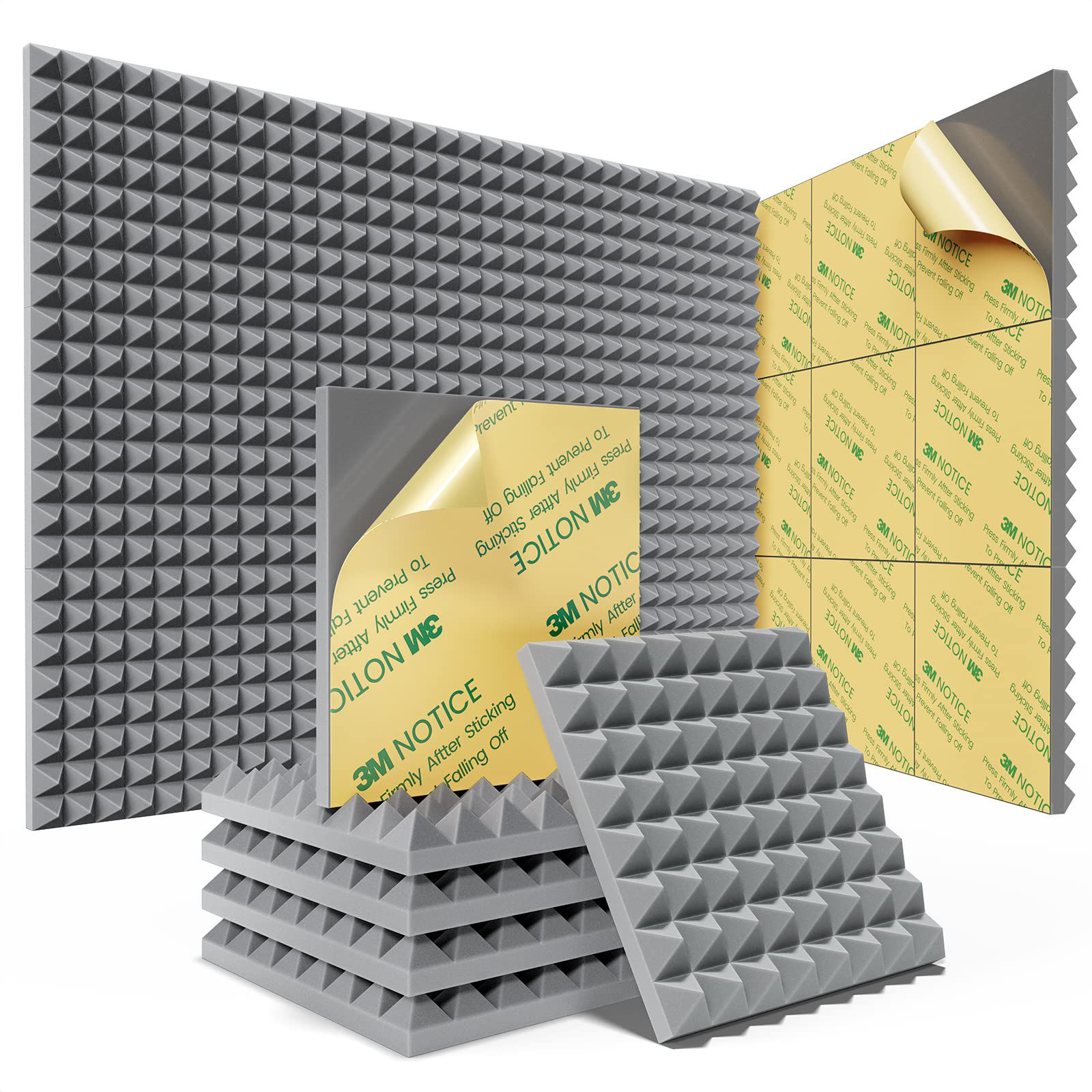 GetUSCart- Sonicism 12 Pack Pyramid Sound Proof Foam Panels with Self ...