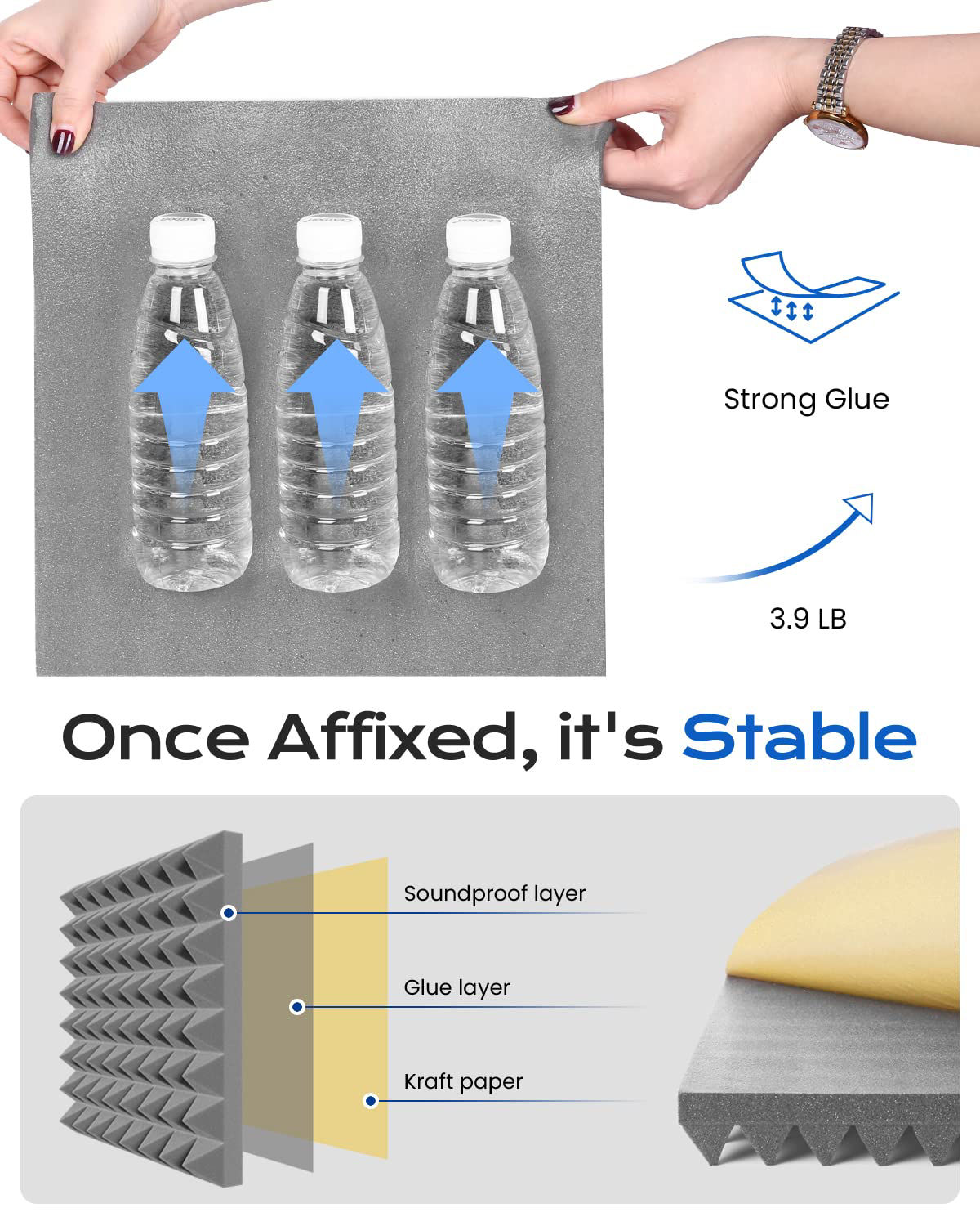 GetUSCart- Sonicism 12 Pack Pyramid Sound Proof Foam Panels with Self ...