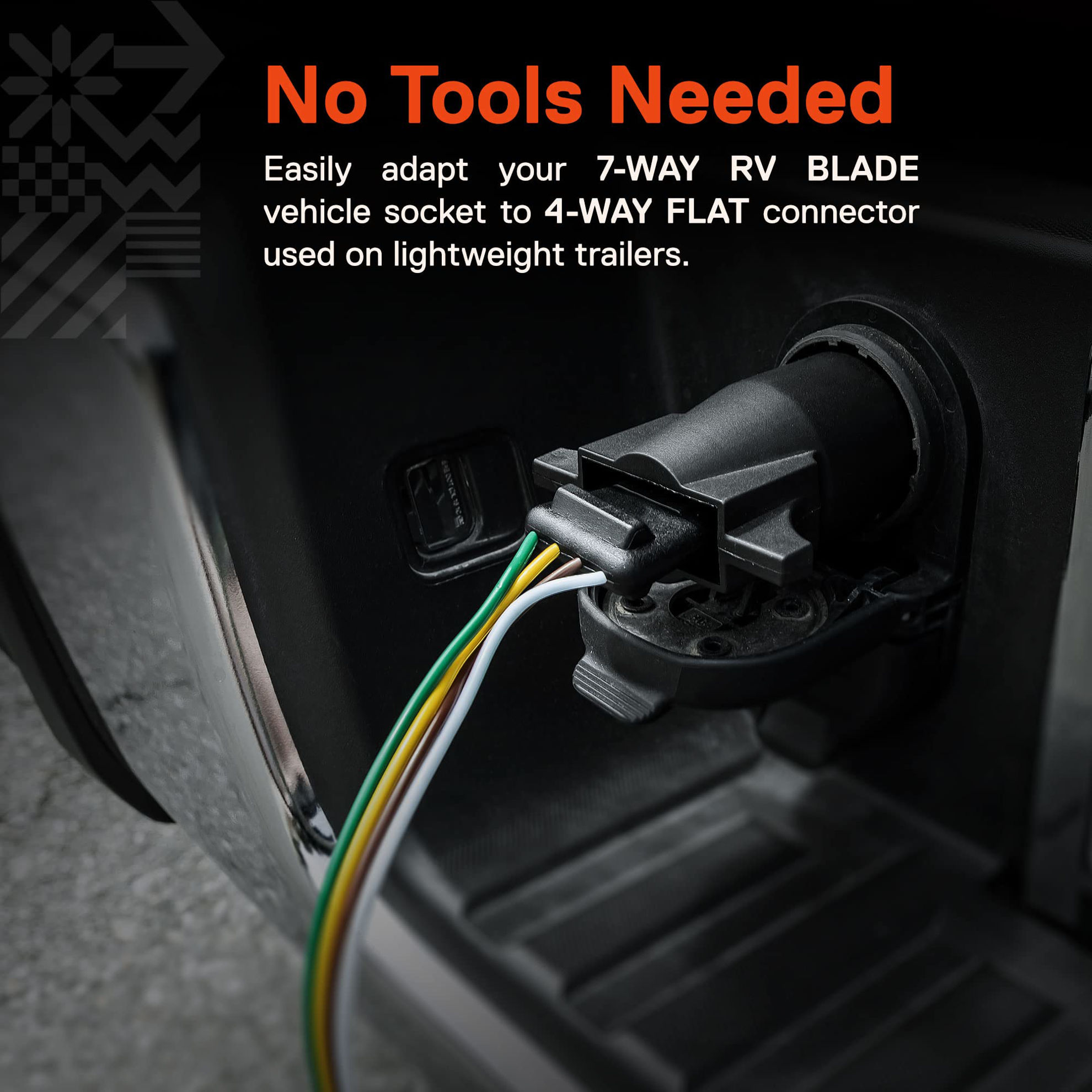 GetUSCart- True Mods 7-Way Blade to 4-Way Flat Trailer Adapter [Nickel ...