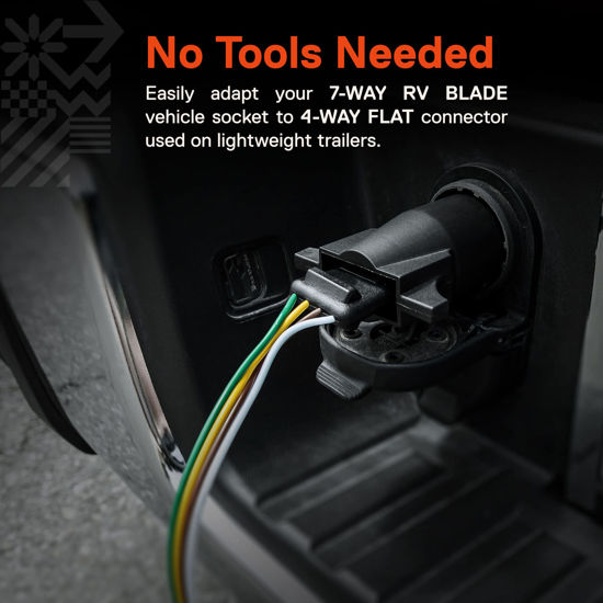 GetUSCart- True Mods 7-Way Blade to 4-Way Flat Trailer Adapter [Nickel ...