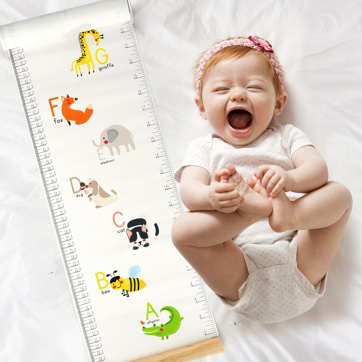 GetUSCart- Mibote Baby Growth Height Chart Handing Ruler Wall Decor for ...