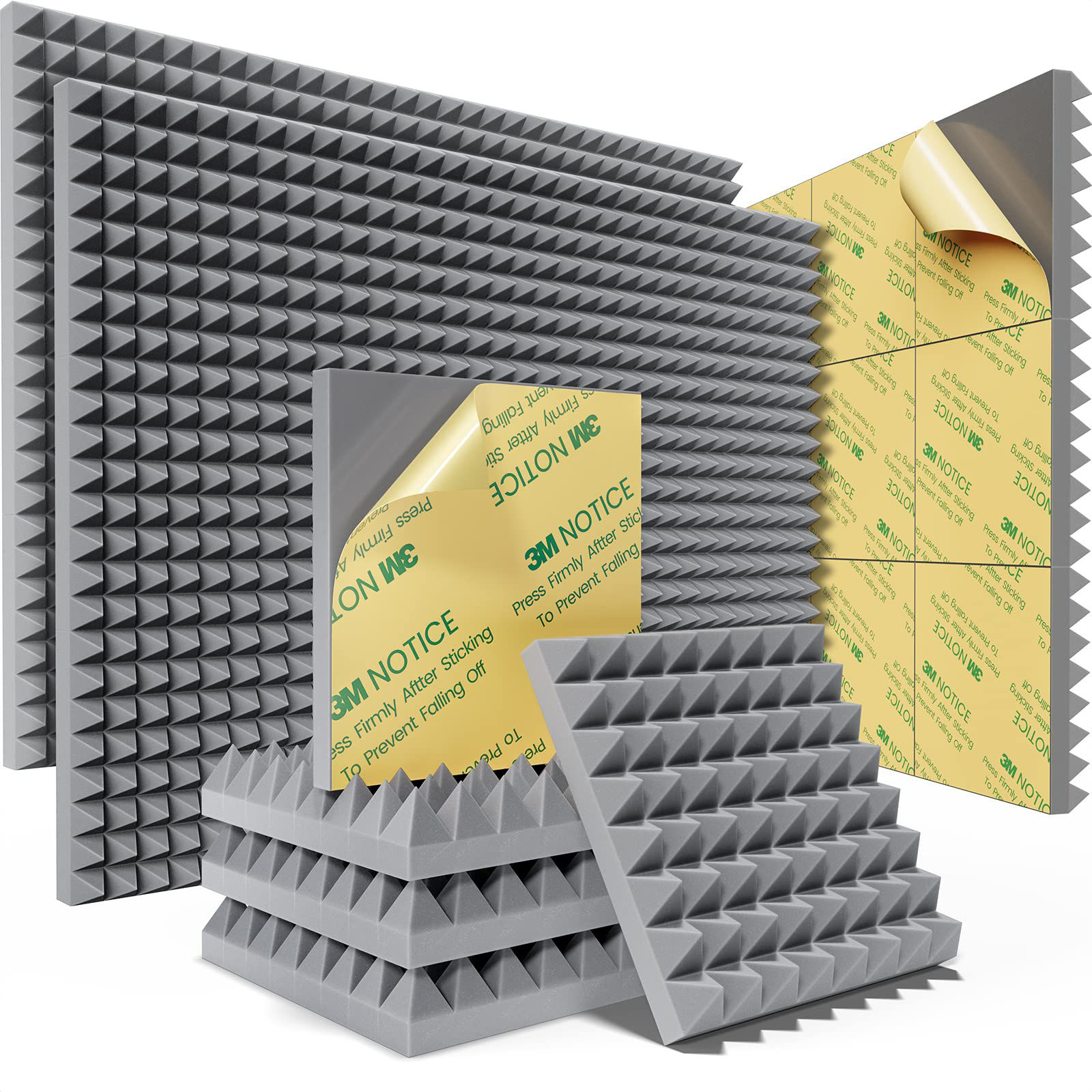 GetUSCart- Sonicism 36 Pack Pyramid Sound Proof Foam Panels with Self ...