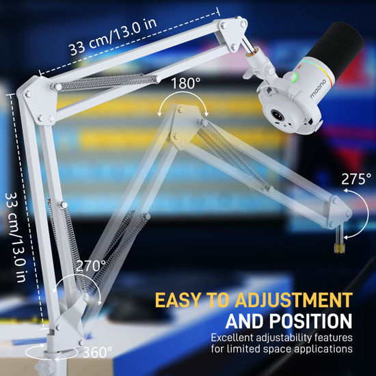 GetUSCart- MAONO Boom Arm Microphone Stand: Adjustable Metal Suspension ...