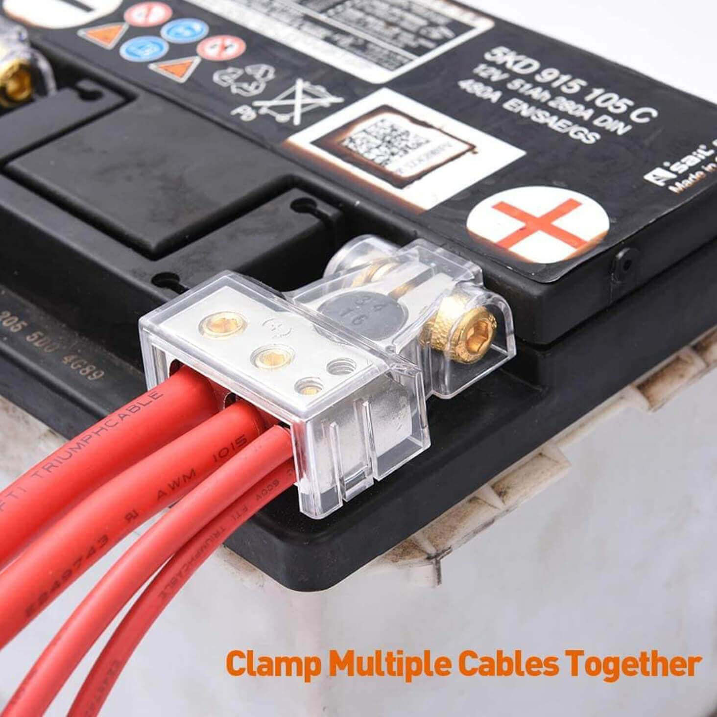 GetUSCart- SUNMORN Battery Terminal Connectors, 0/2/4/6/8/10 AWG Battery Terminals, Heavy Duty ...