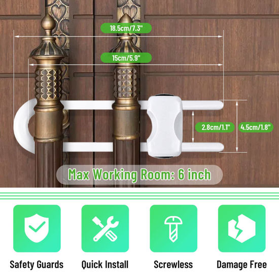 GetUSCart- 6 Packs Sliding Cabinet Locks, Modacraft Baby Proofing U ...
