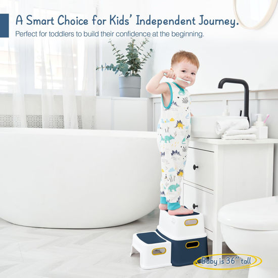 GetUSCart- Forbena Toddler Step Stool for Bathroom Sink, Two Step Stool ...