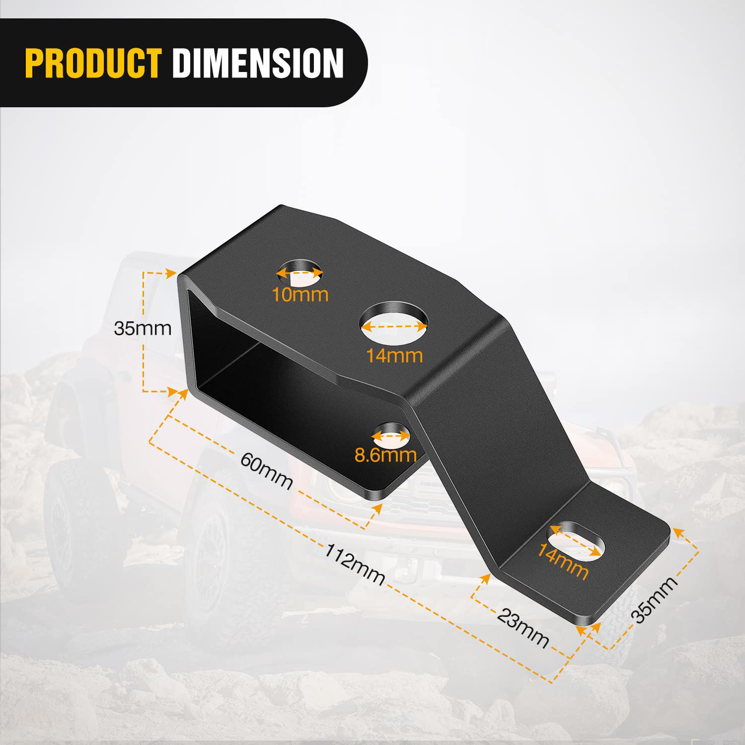 GetUSCart- Nilight 2PCS Lower Windshield Hinge Mounting Brackets A-Pillar Brackets for Offroad ...