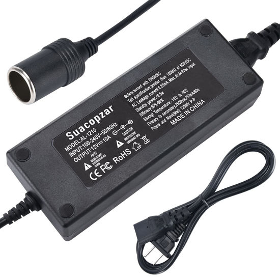 GetUSCart- Suacopzar 12V 10A Car Power Adapter Female Auto Cigarette ...