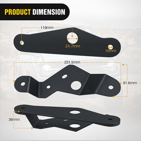 GetUSCart- Nilight 2PCS Lower Windshield Hinge Mounting Brackets Dual A ...
