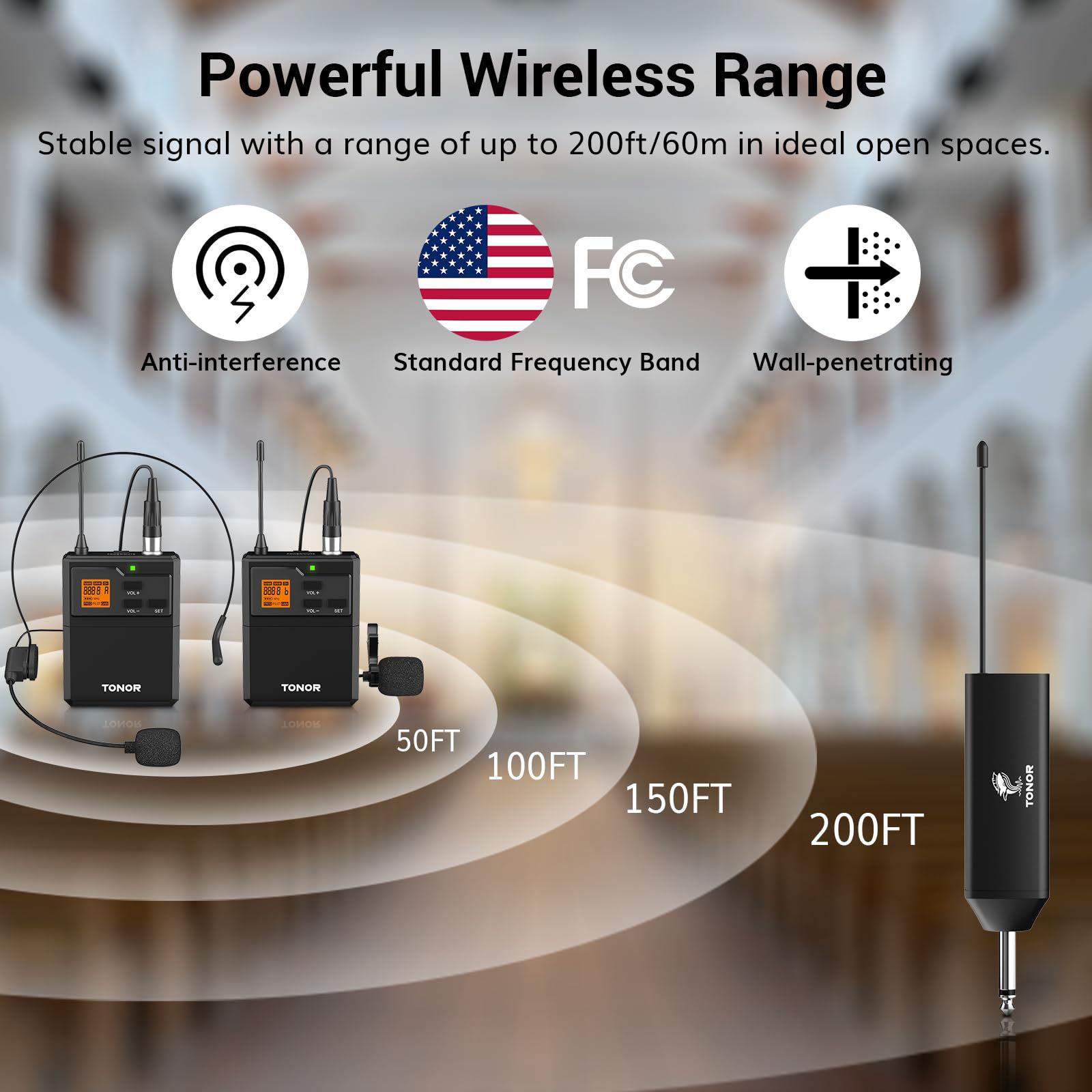 GetUSCart- TONOR UHF Wireless Microphone System with Dual Headset ...