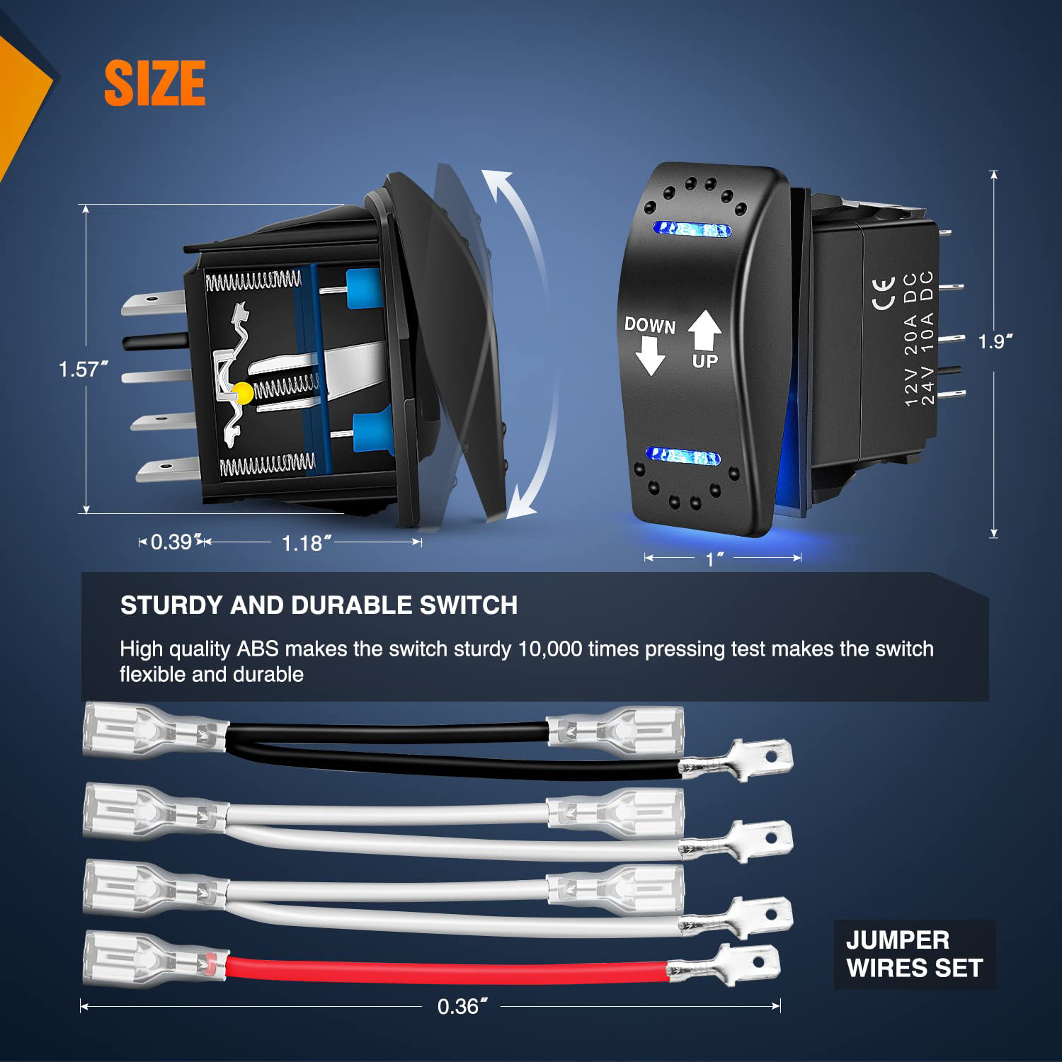 GetUSCart- Nilight Down Up Polarity Reverse Switch DPDT 20A 7PIN Momentary Rocker Switch ON Off ...