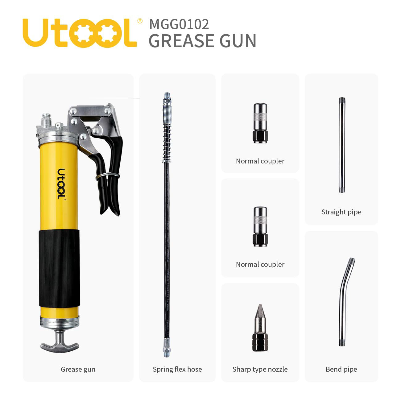GetUSCart- UTOOL Grease Gun, 8000 PSI Heavy Duty Pistol Grip Grease Gun ...
