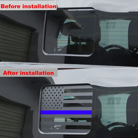GetUSCart- Zxiaochun Rear Middle Window American Flag Decal for Ford ...