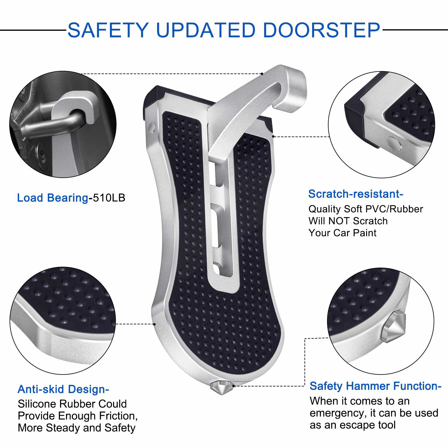 GetUSCart- Tobfit Car Doorstep Vehicle Rooftop Folding Ladder Foot Pegs ...