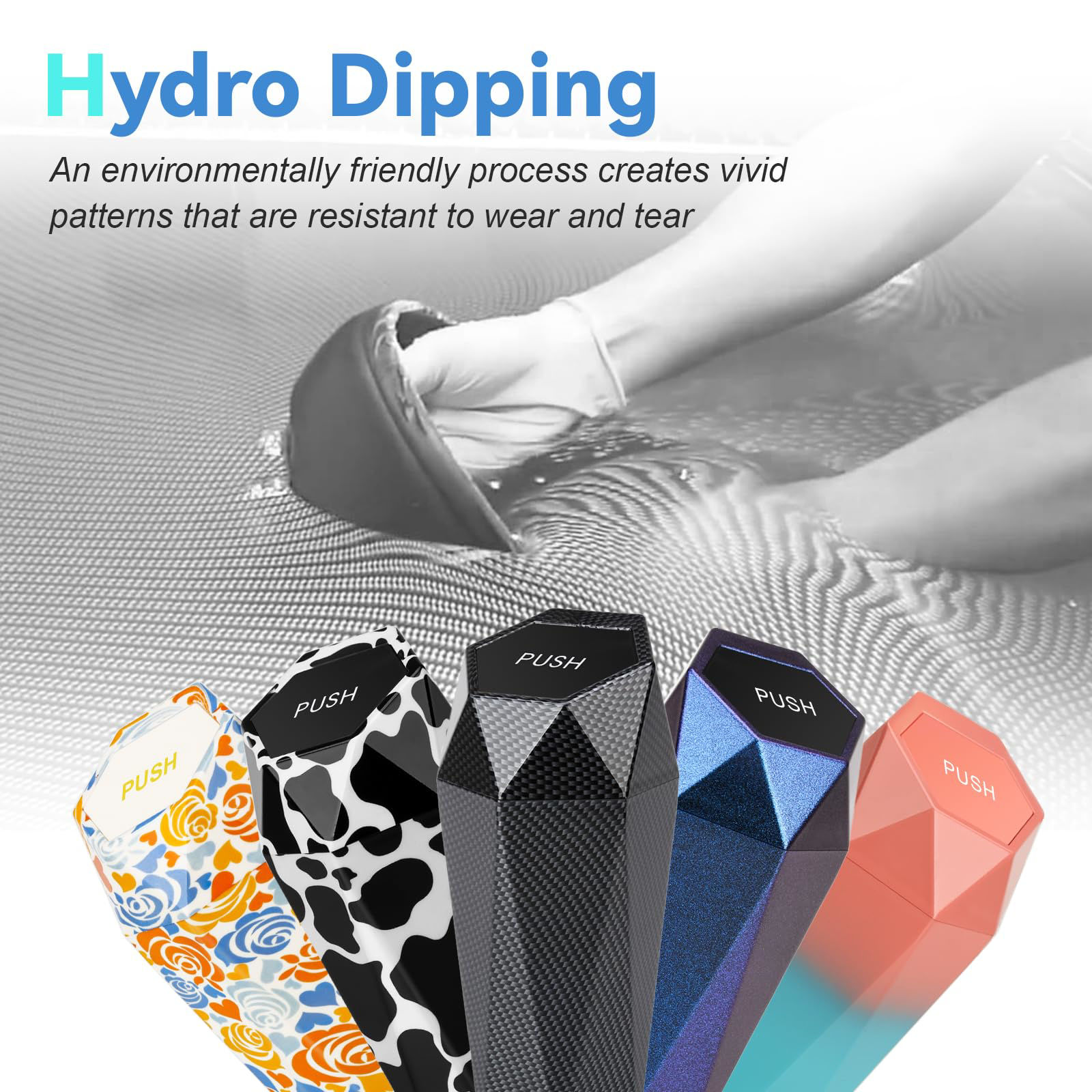 GetUSCart- SINSEN Car Trash Can, Small Garbage Bin with Lid, Cup Holder tarsh cans, Diamond Dustbin