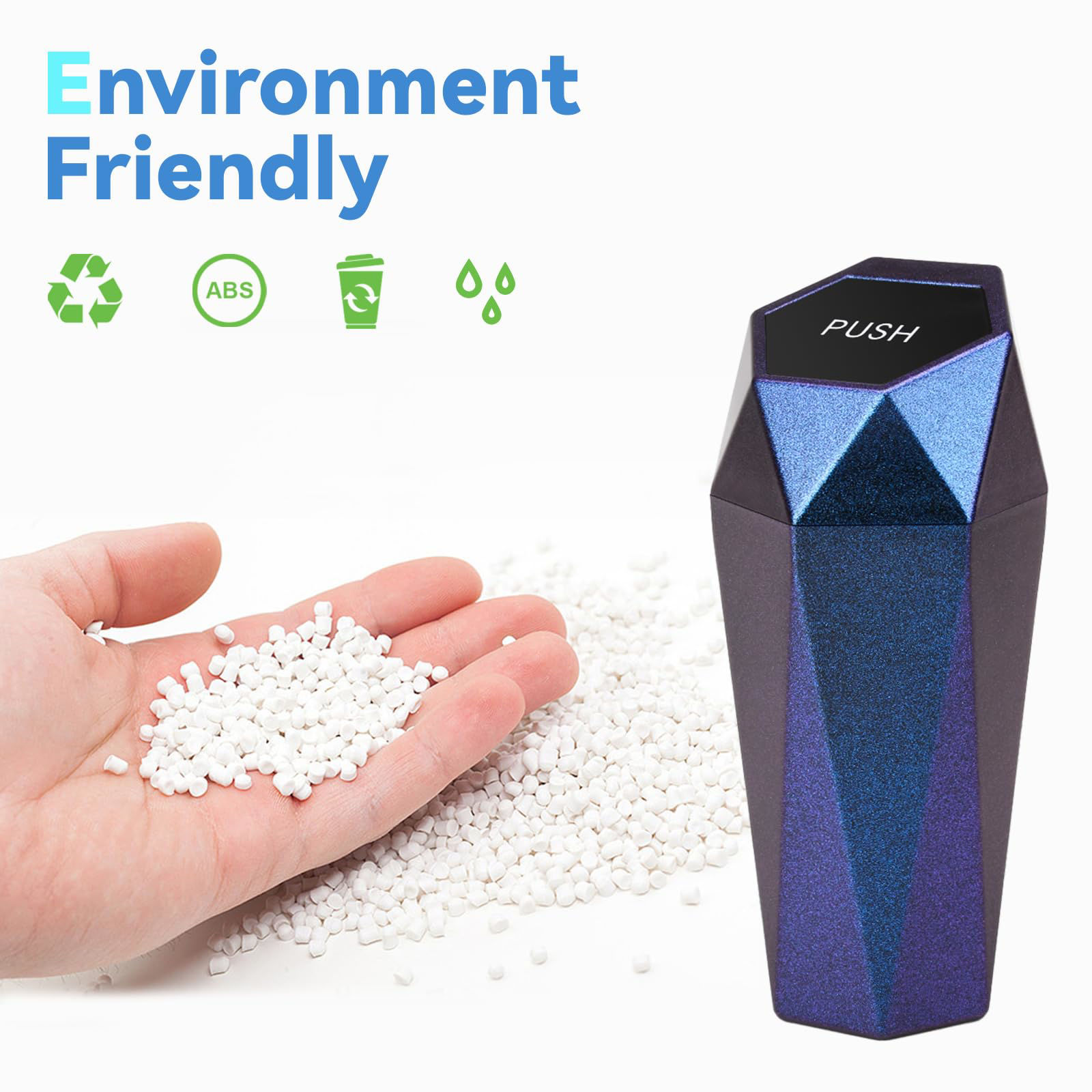 GetUSCart- SINSEN Car Trash Can, Small Garbage Bin with Lid, Cup Holder ...