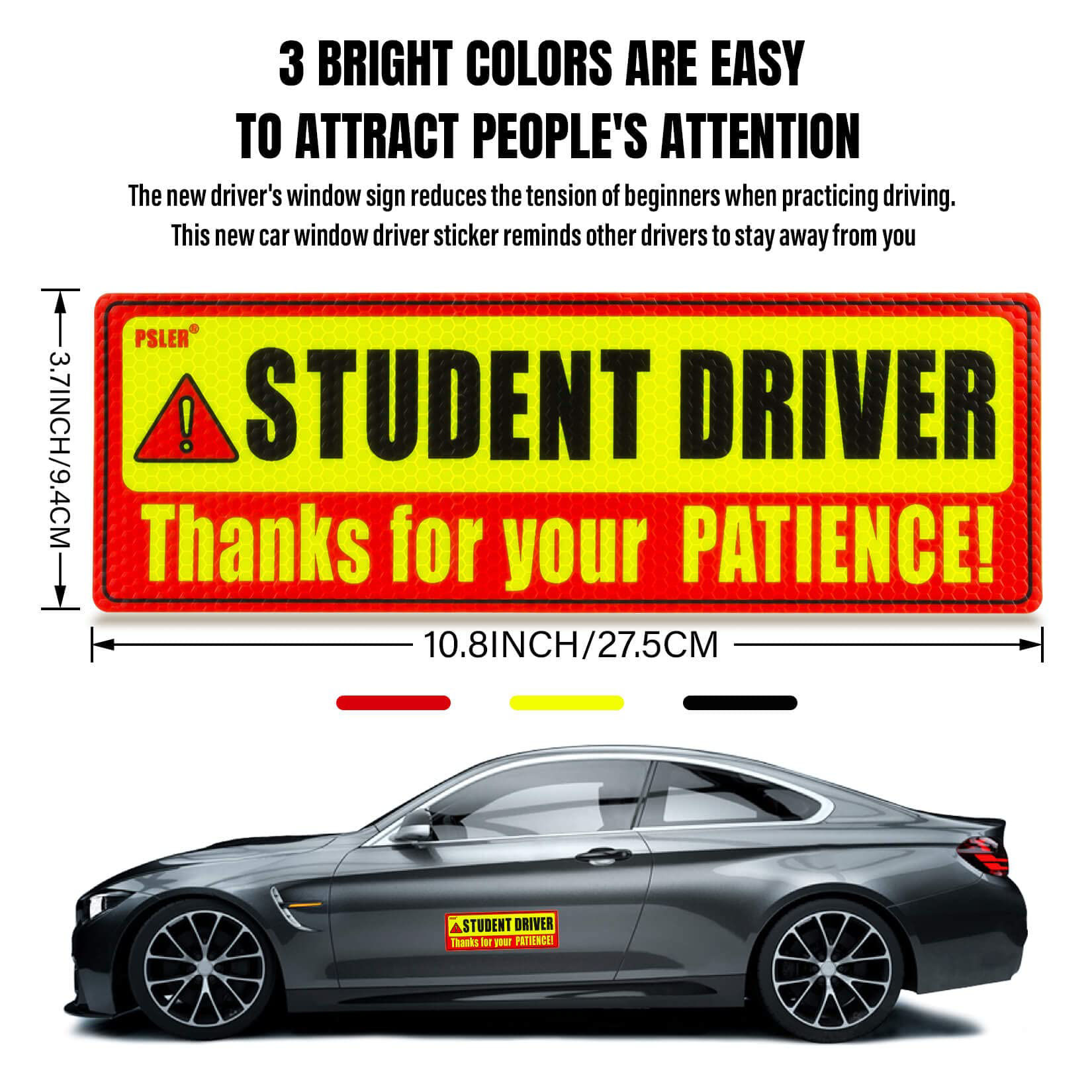GetUSCart- Student Driver Sticker Signs for Car, New Driver Sticker for ...