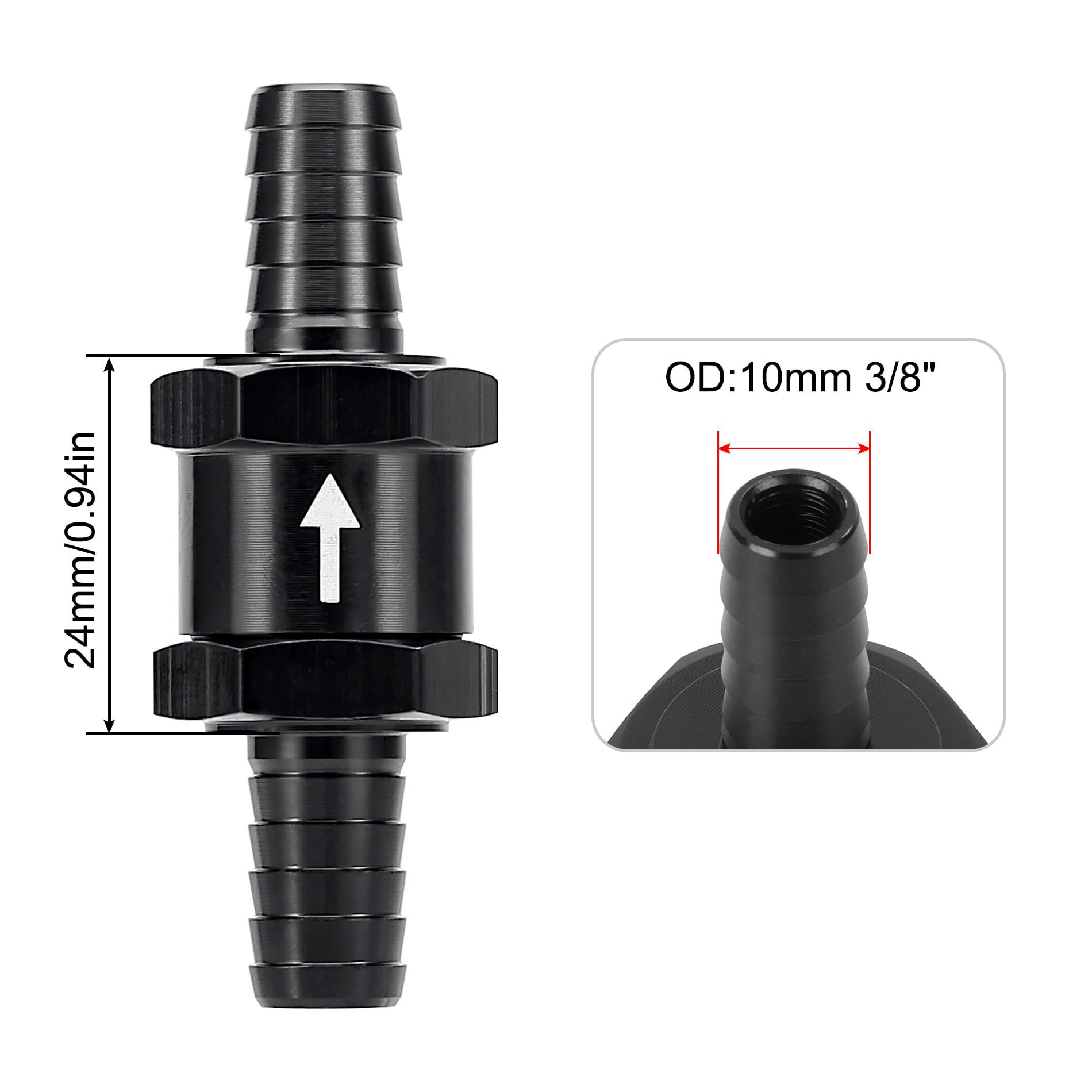 GetUSCart- EVIL ENERGY 3/8" Fuel Check Valve One Way Inline Non Return ...